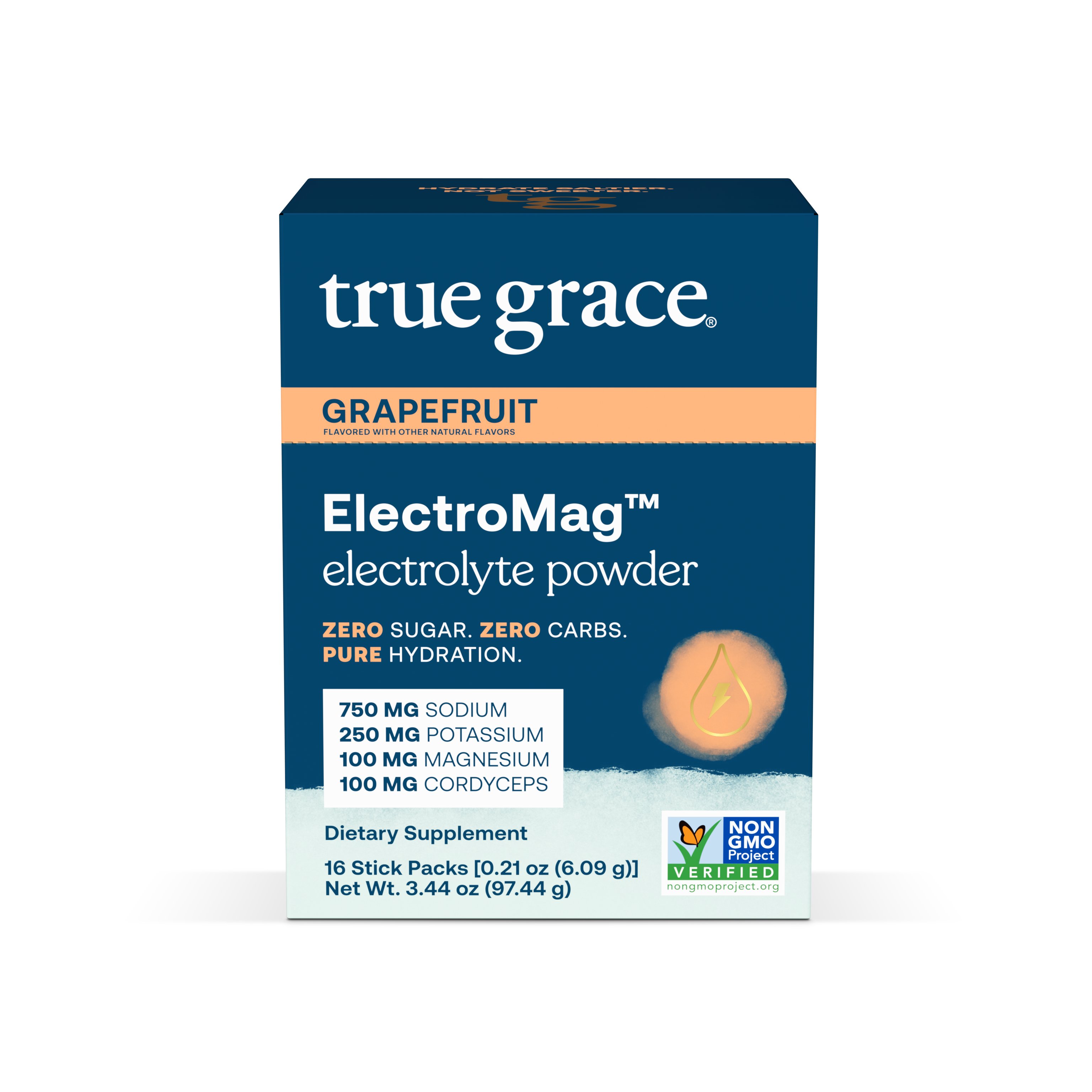 True Grace ElectroMag Electrolyte Powder Stick Packs - Grapefruit ...