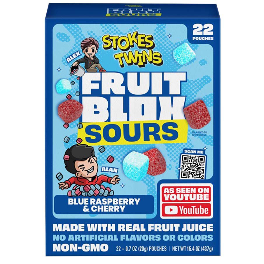 FruitBlox Sours Blue Raspberry & Cherry Snack Pouches - Shop Fruit ...