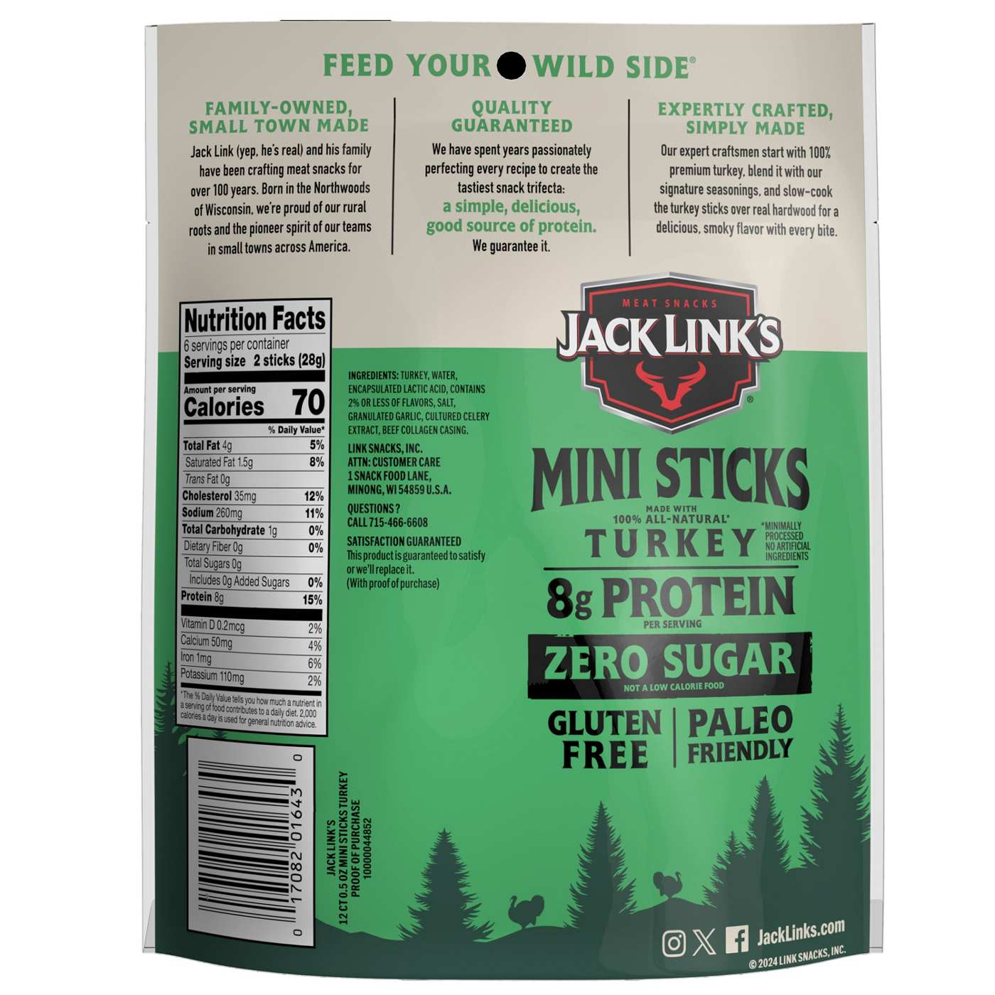 Jack Link's MrBeast Zero Sugar 8g Protein Mini Turkey Jerky Sticks ...