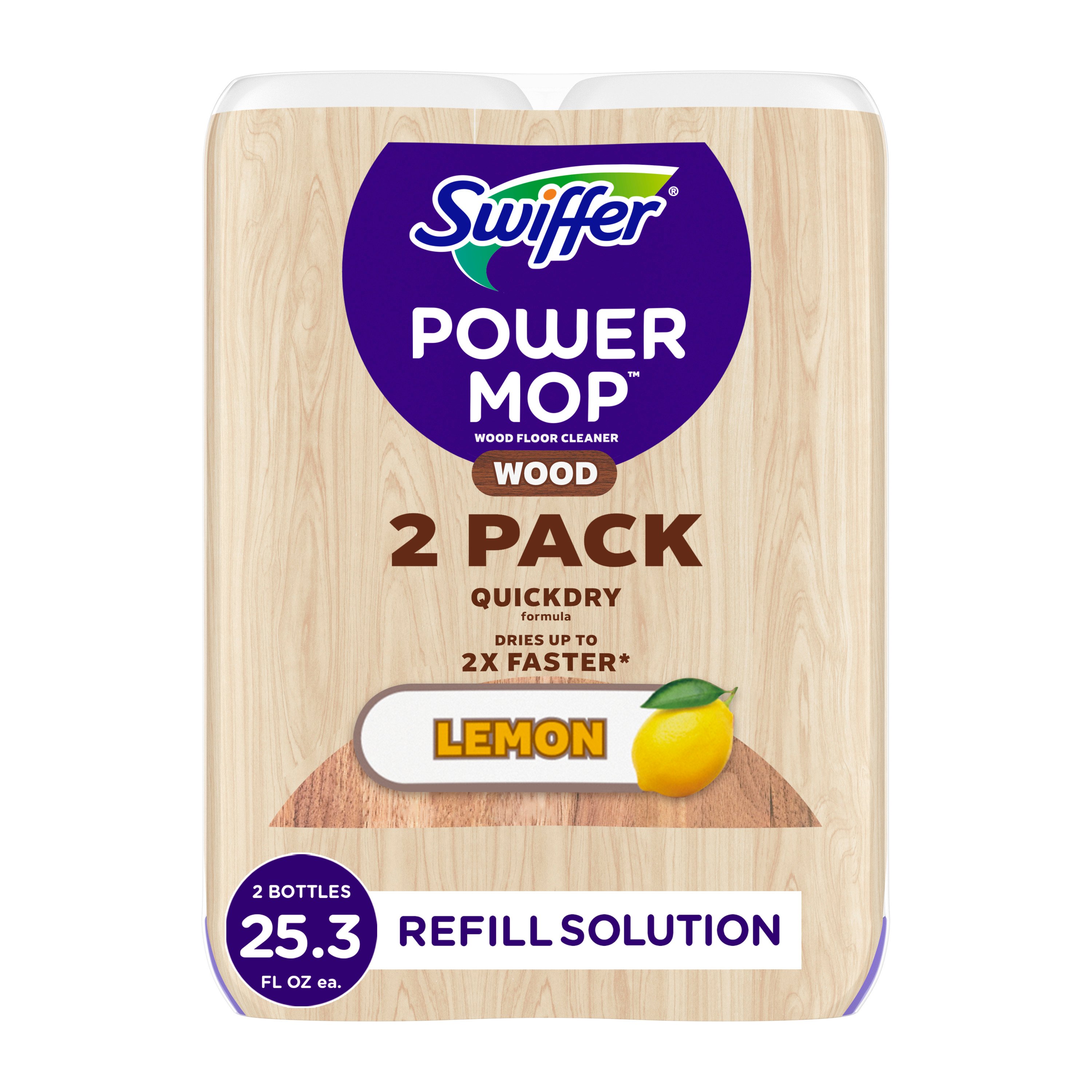 Swiffer Power Mop Wood Refill Solution QuickDry Hardwood Floor Cleaner ...
