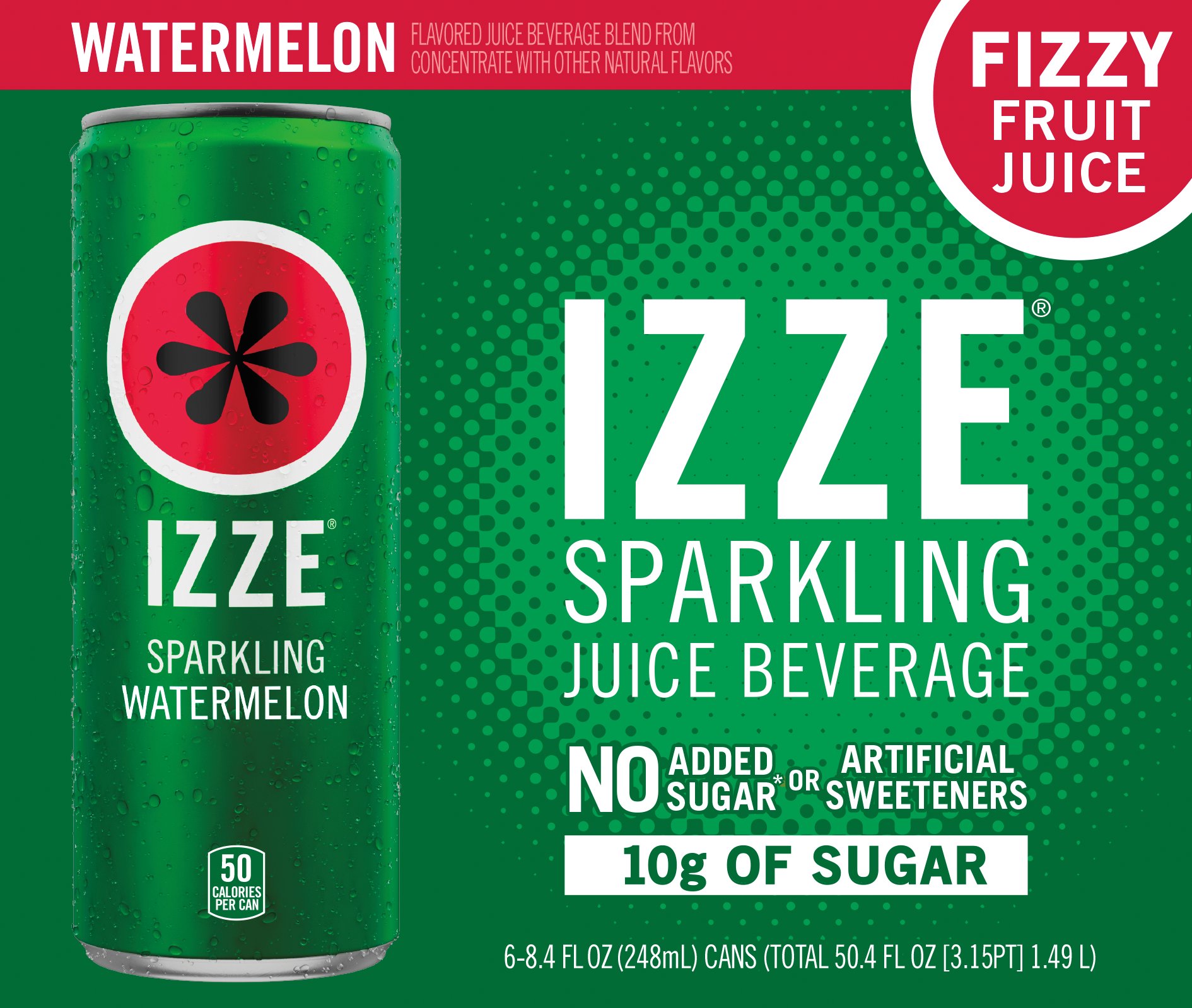 Izze Sparkling Juice Watermelon 6 pk Cans - Shop Soda at H-E-B