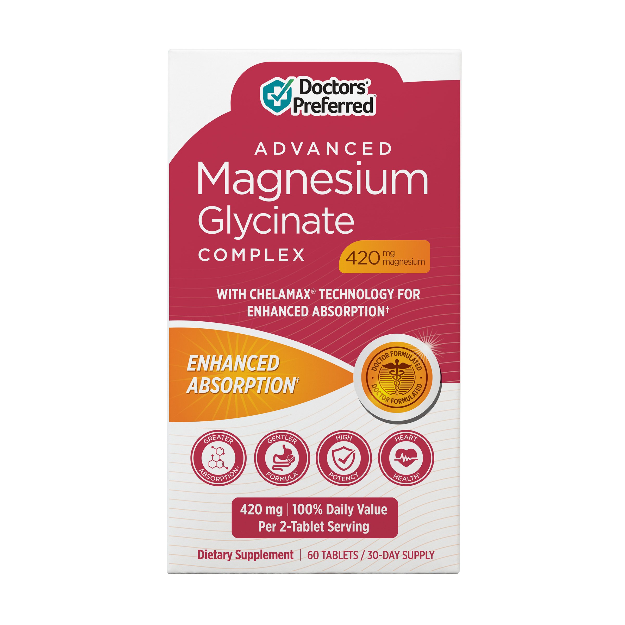 Doctor's Preferred Advanced Magnesium Glycinate Complex - 420 mg ...