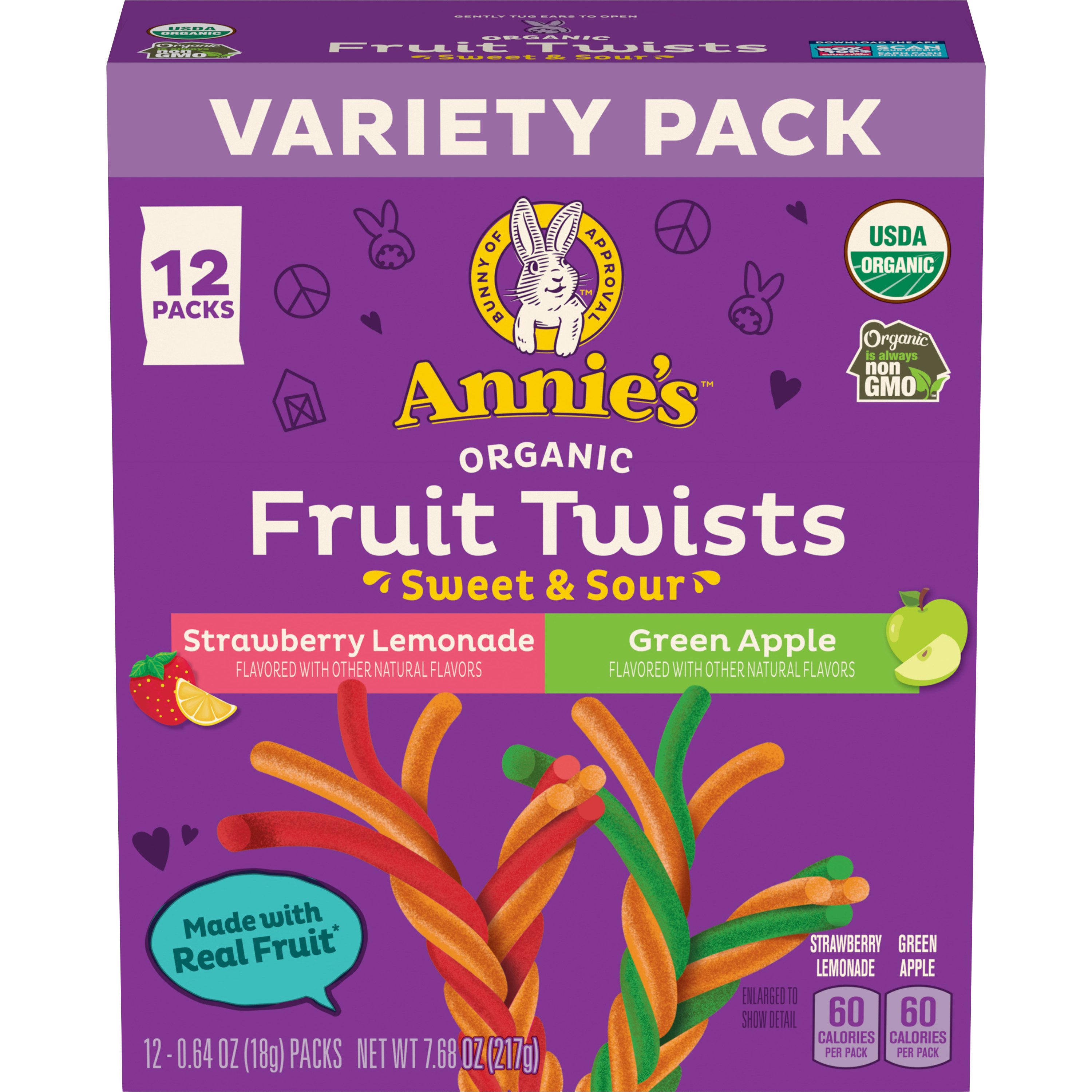 Annie's Organic Fruit Twists Sweet & Sour - Variety Pack - Shop Fruit snacks at H-E-B