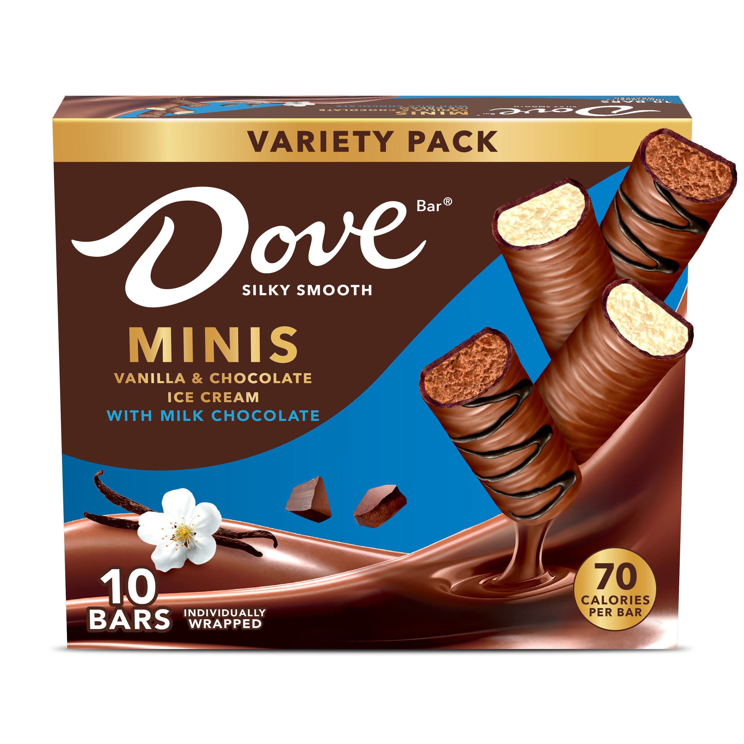 Dove Milk Chocolate Coated Vanilla & Chocolate Ice Cream Minis Variety ...