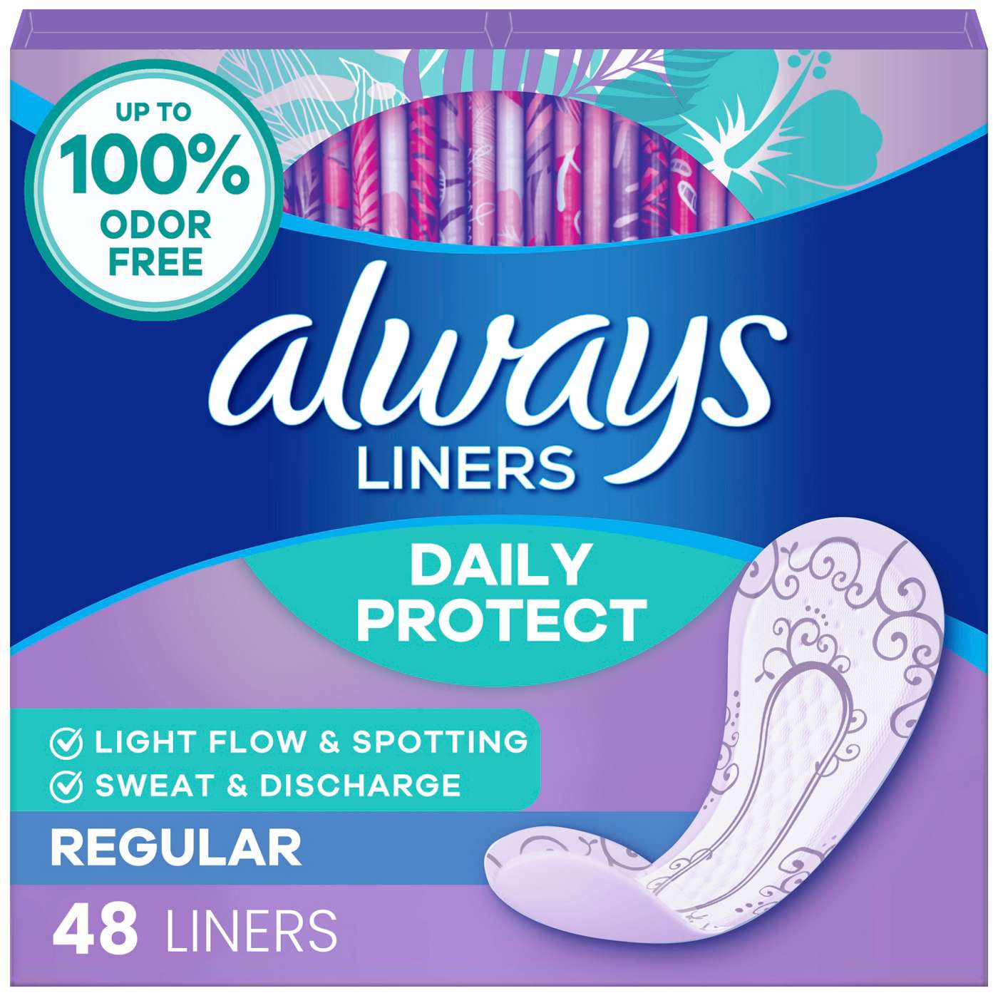 Always Daily Protect Liners - Regular, Unscented - Shop Pads & liners ...