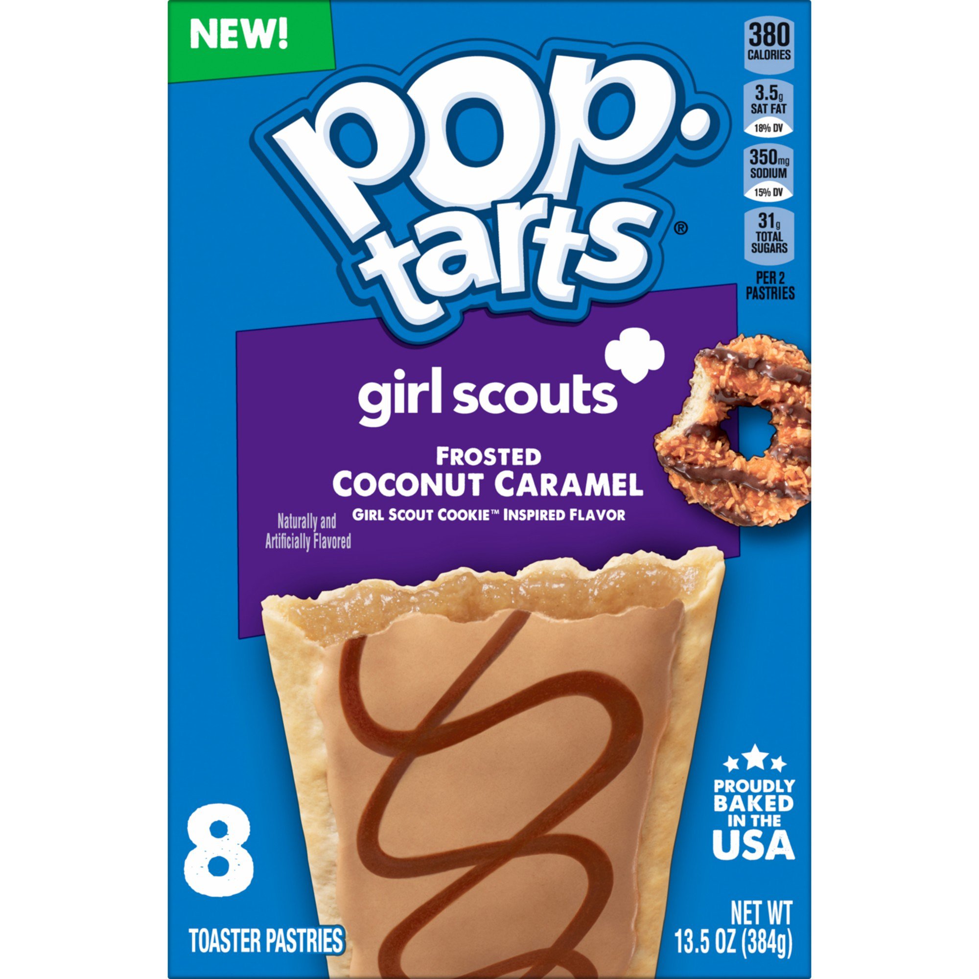 Pop-Tarts Girl Scouts Frosted Coconut Caramel Toaster Pastries, 13.5 oz ...
