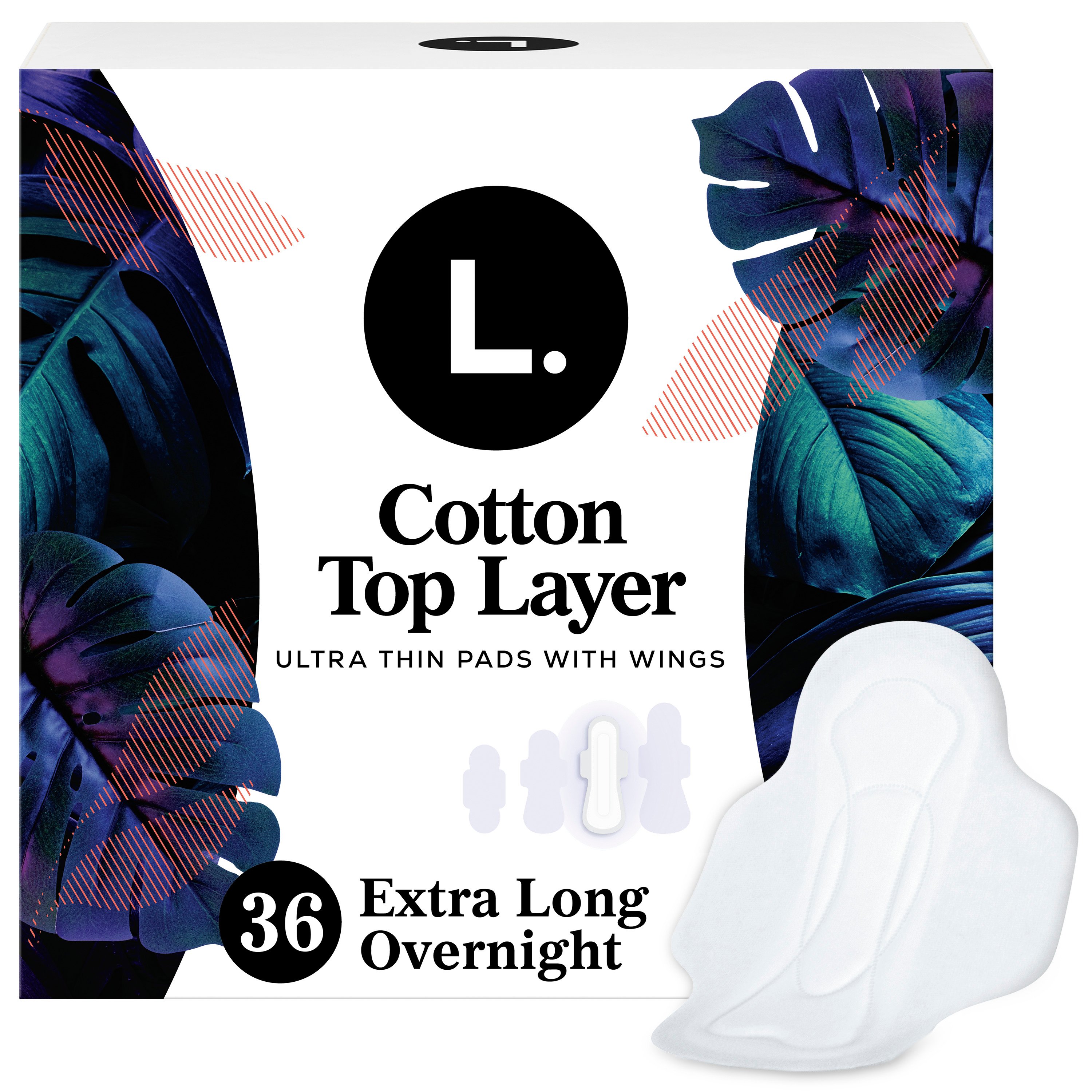 L. Cotton Top Layer Ultra Thin Overnight Pads - Extra Long - Shop Pads ...