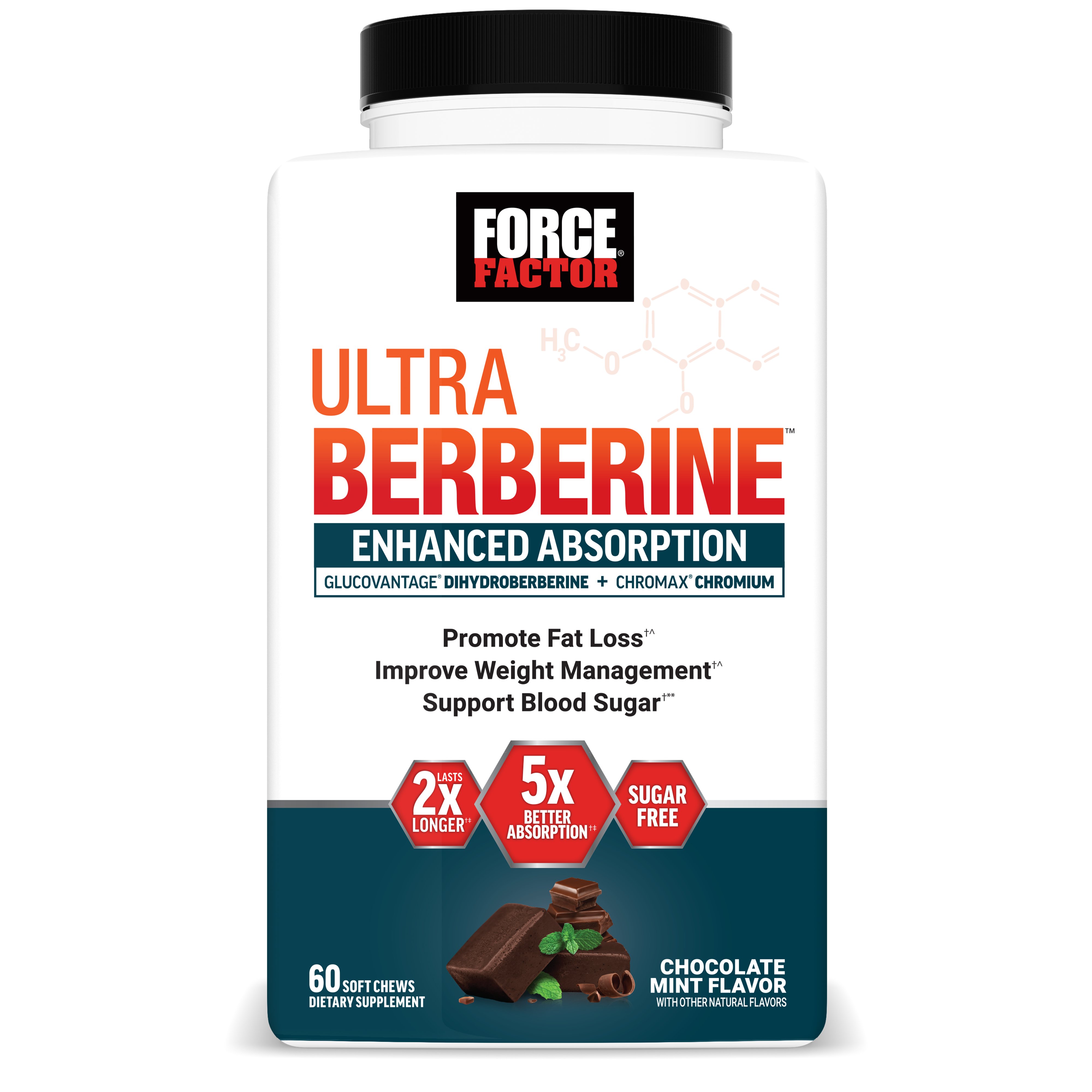 Force Factor Ultra Berberine Enhanced Absorption Chews - Chocolate Mint - Shop Diet & fitness at ...