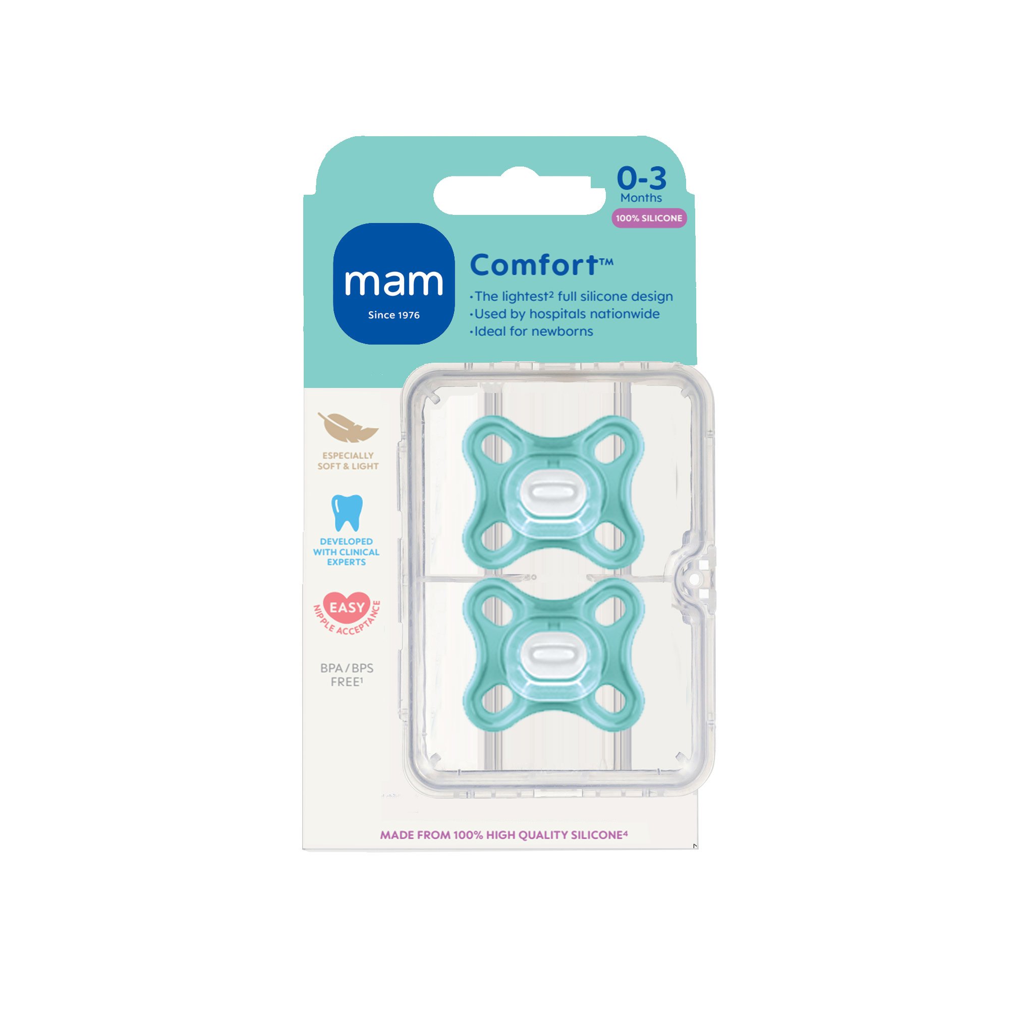 MAM Comfort Pacifiers for 0-3 Months, Assorted Colors - Shop Pacifiers ...