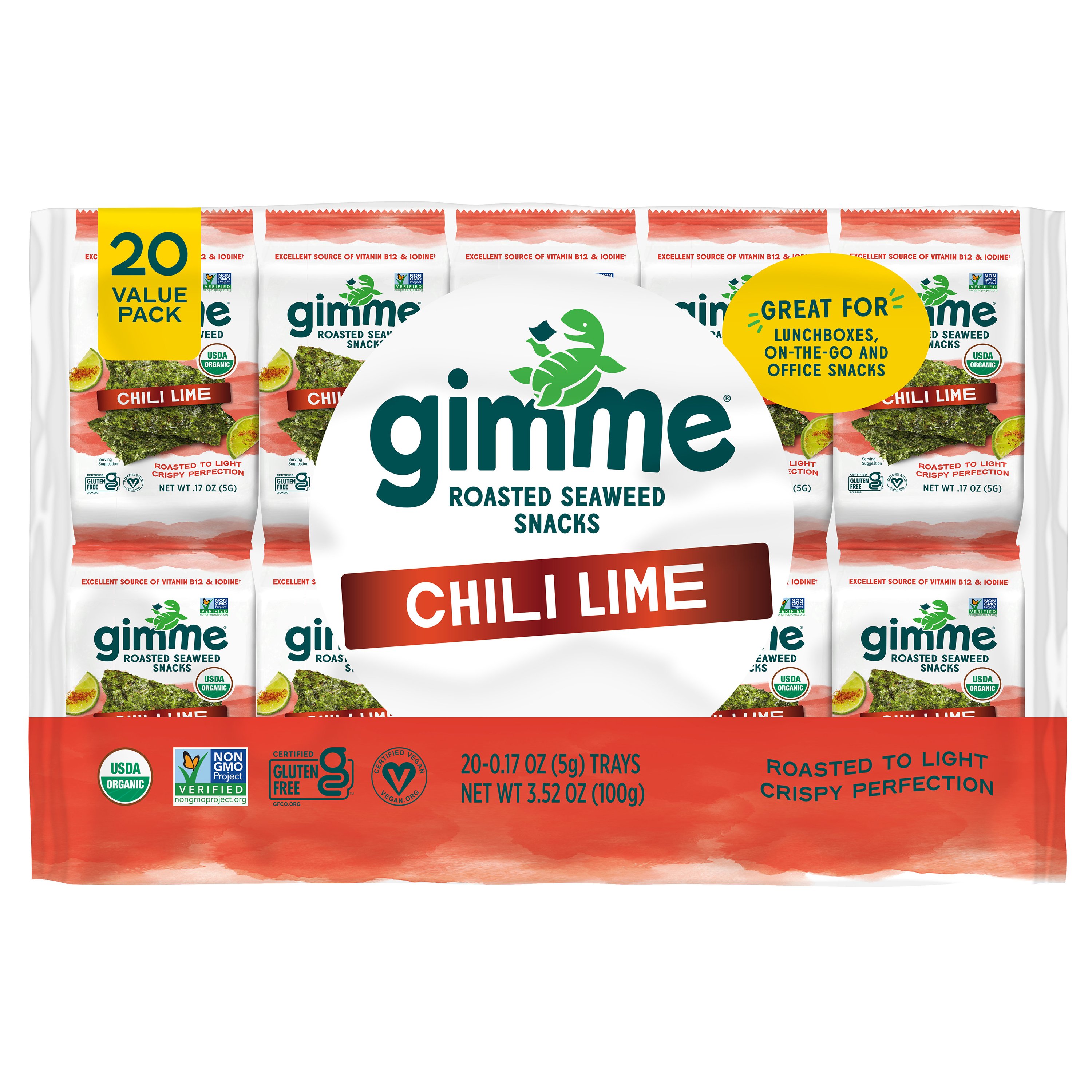 gimme Roasted Seaweed Snacks Value Pack - Chili Lime - Shop Chips at H-E-B