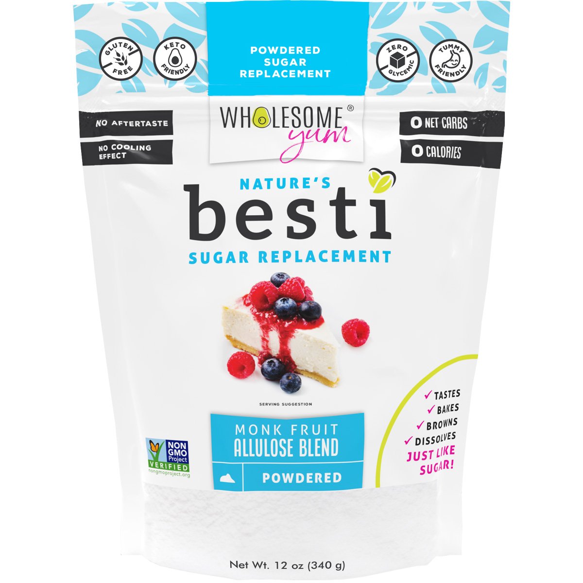 Wholesome Yum Powdered Monk Fruit Allulose Blend Sugar Replacement ...