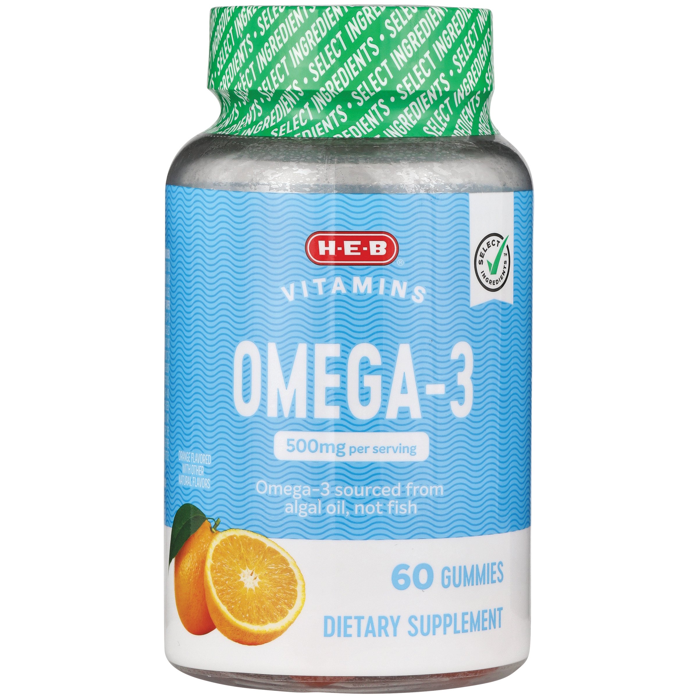 H-E-B Vitamins Omega-3 500mg Gummies - Orange - Shop Diet & fitness at ...