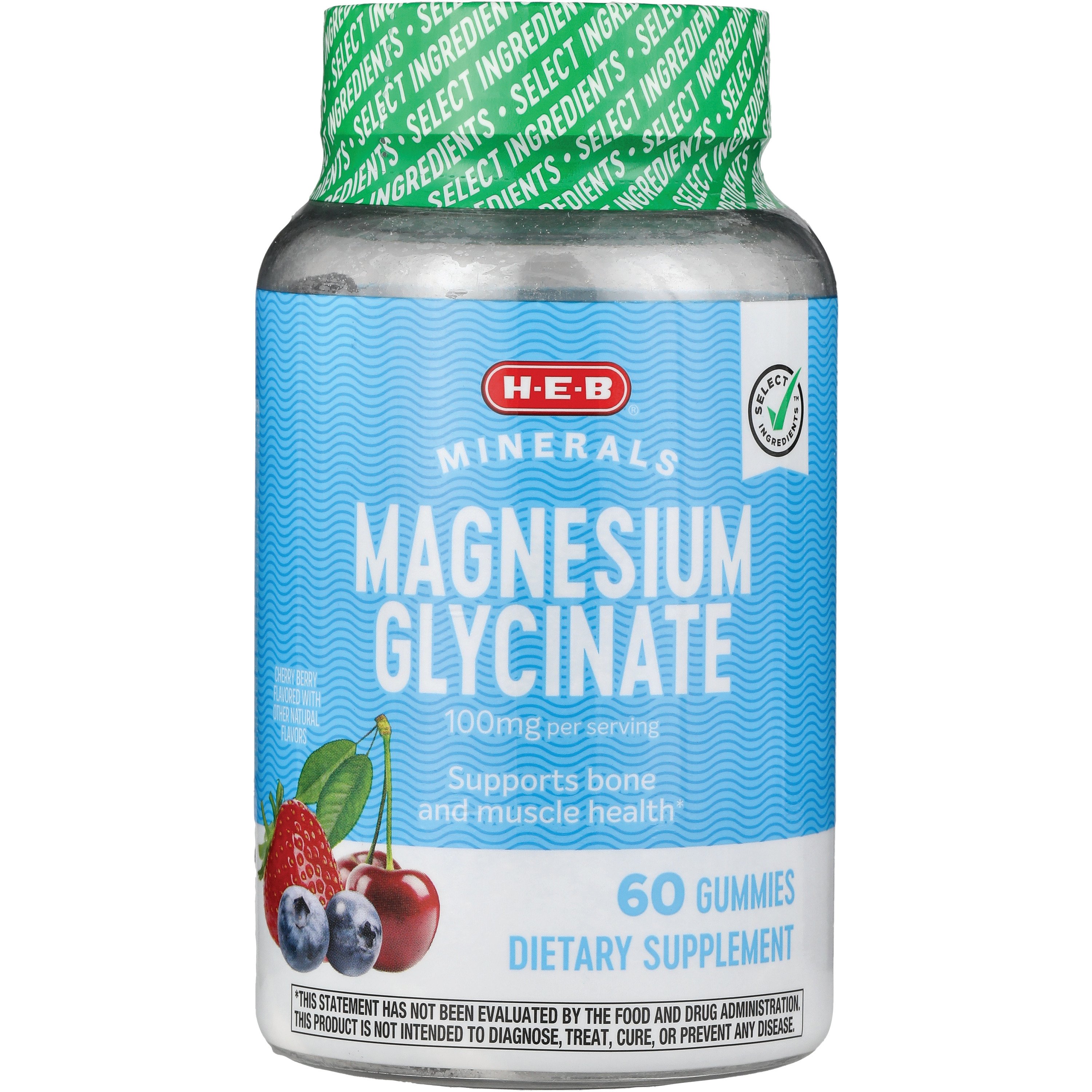 H-E-B Minerals Magnesium Glycinate 100mg Gummies - Cherry Berry - Shop ...