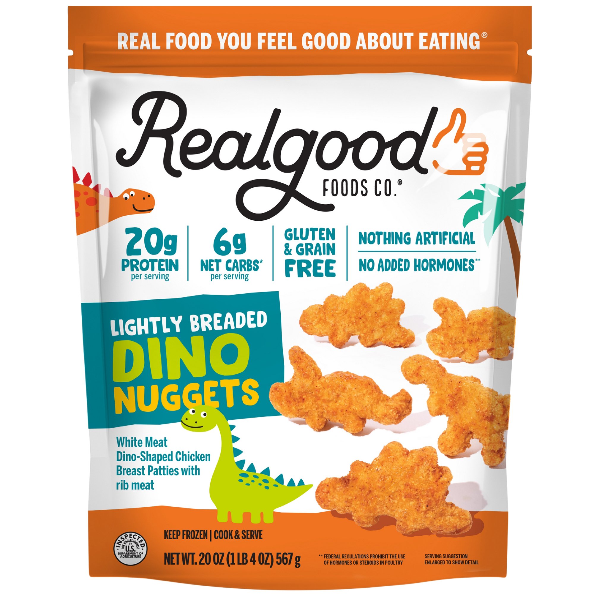 Real Good Foods Co. Lightly Breaded Dino Nuggets - Shop Chicken at H-E-B