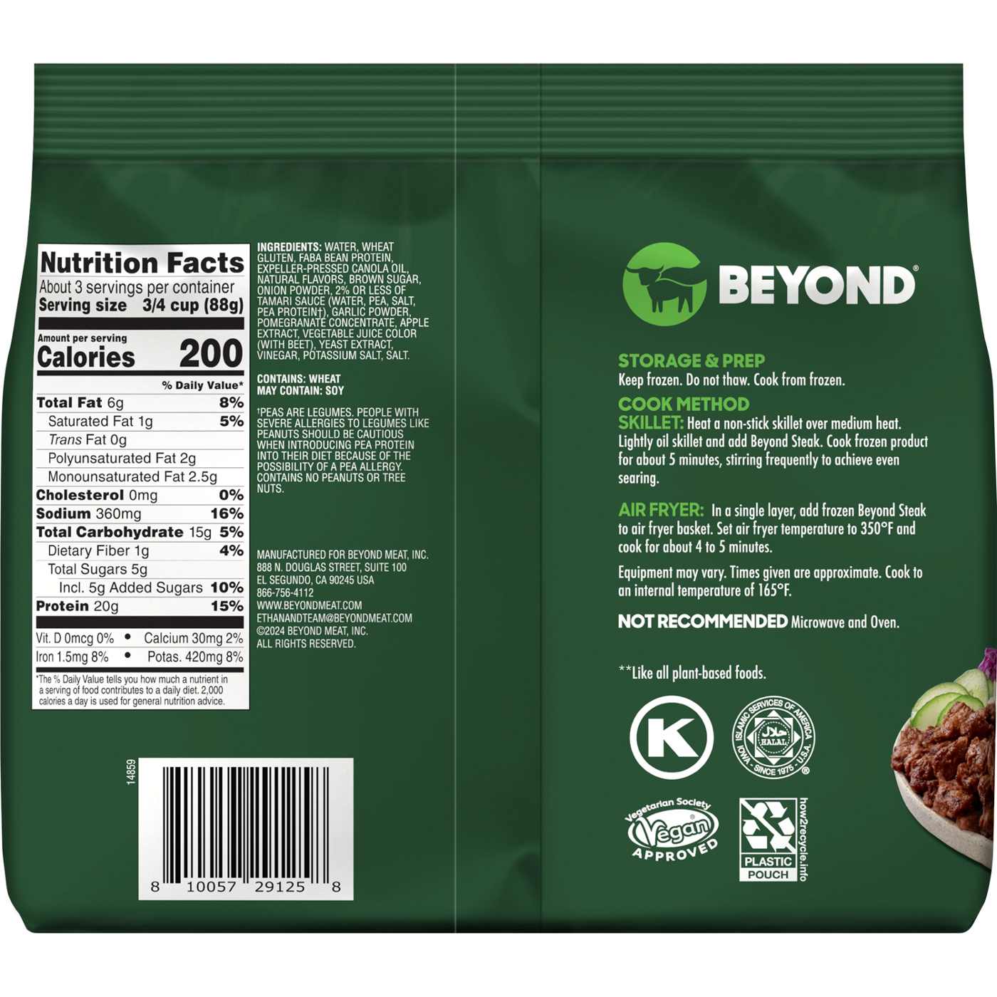 Beyond Meat Plant-Based Korean BBQ Style Steak - Shop Tofu & meat ...