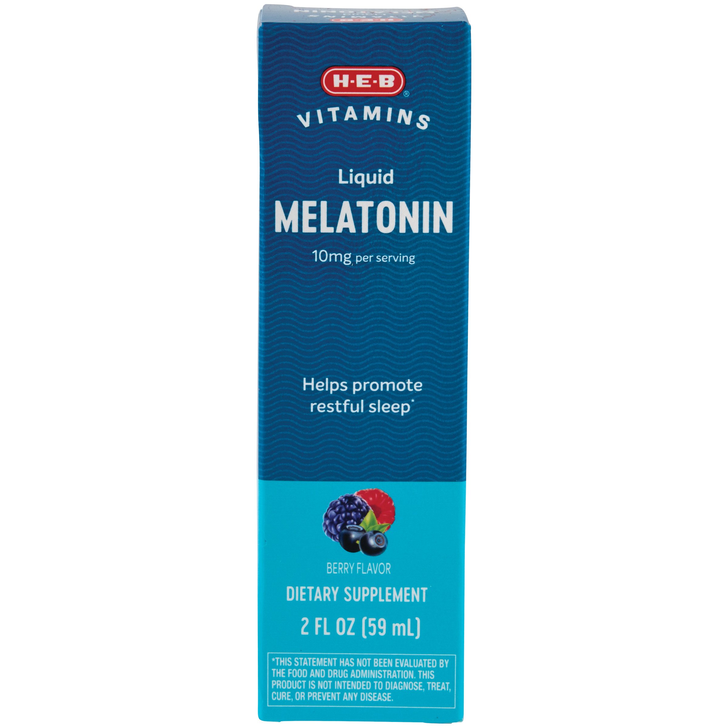 H-E-B Vitamins Liquid Melatonin 10mg - Berry - Shop Sleep & snoring ...