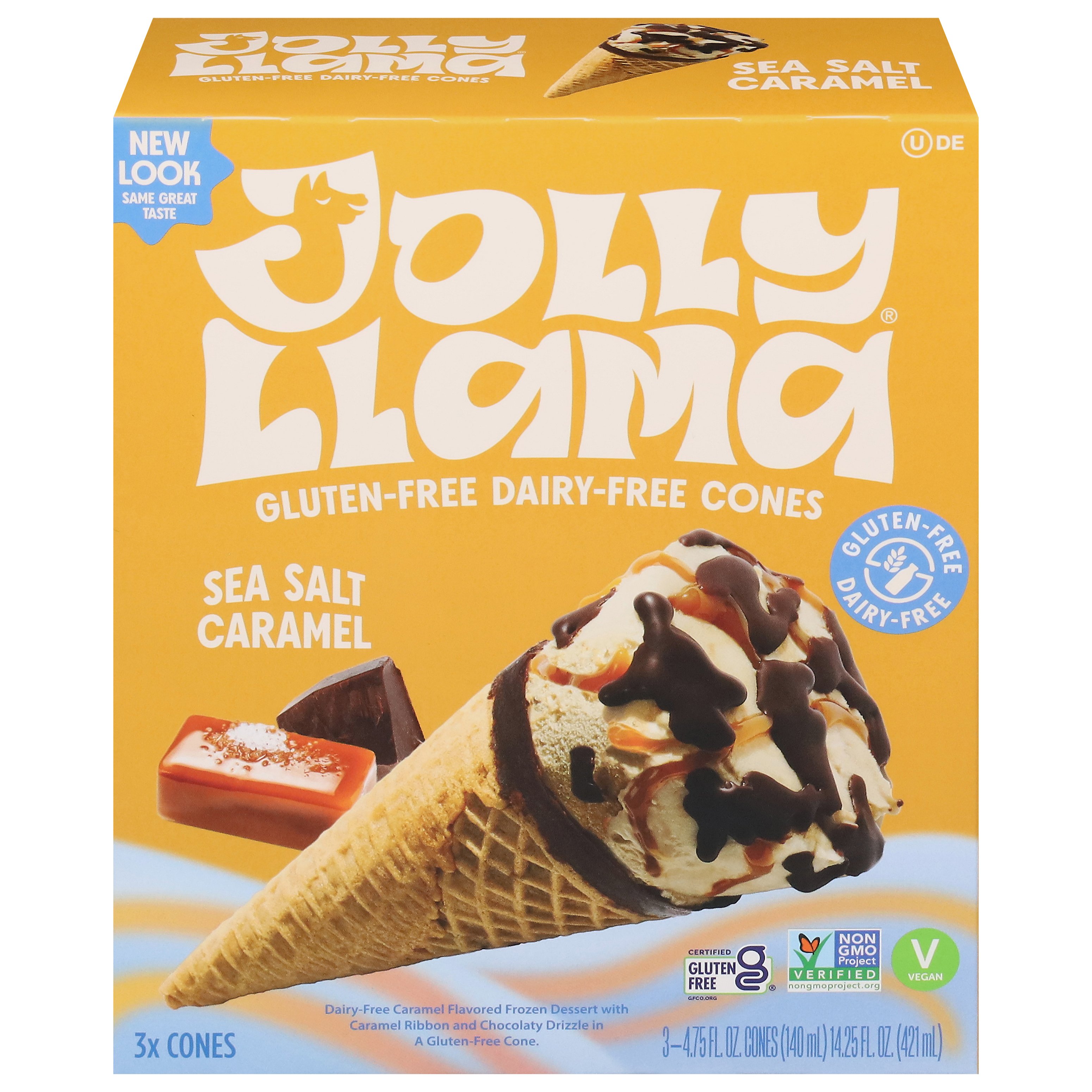 Jolly Llama Sea Salt Caramel Cones - Shop Cones & sandwiches at H-E-B