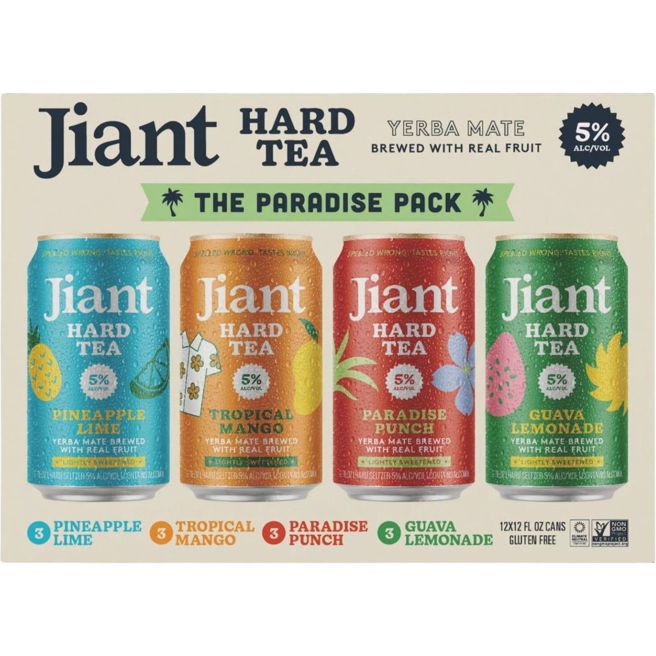 Jiant The Paradise Pack Hard Tea Variety 12 pk Cans - Shop Malt ...