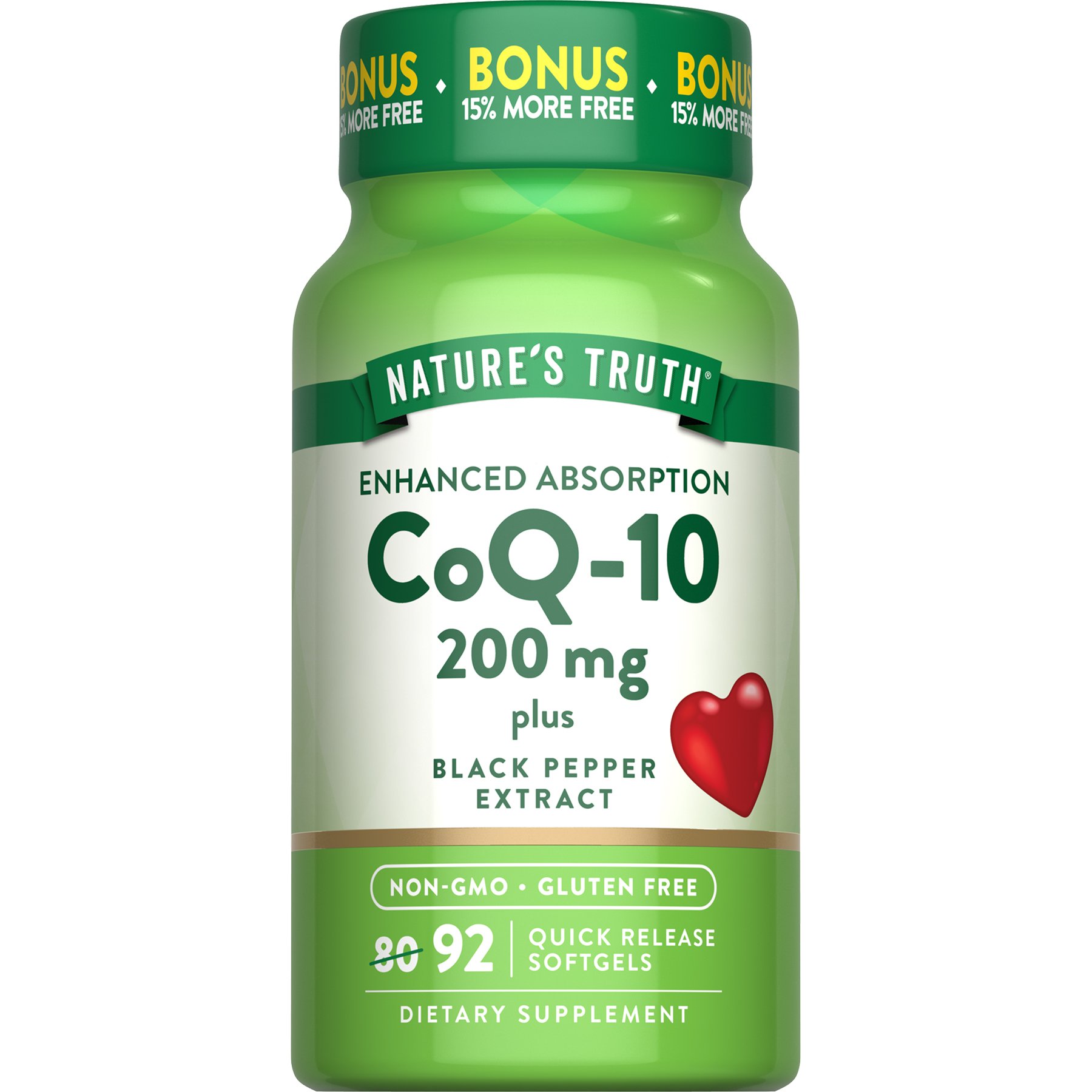 Nature's Truth CoQ-10 200mg with Black Pepper Extract Softgels - Shop ...
