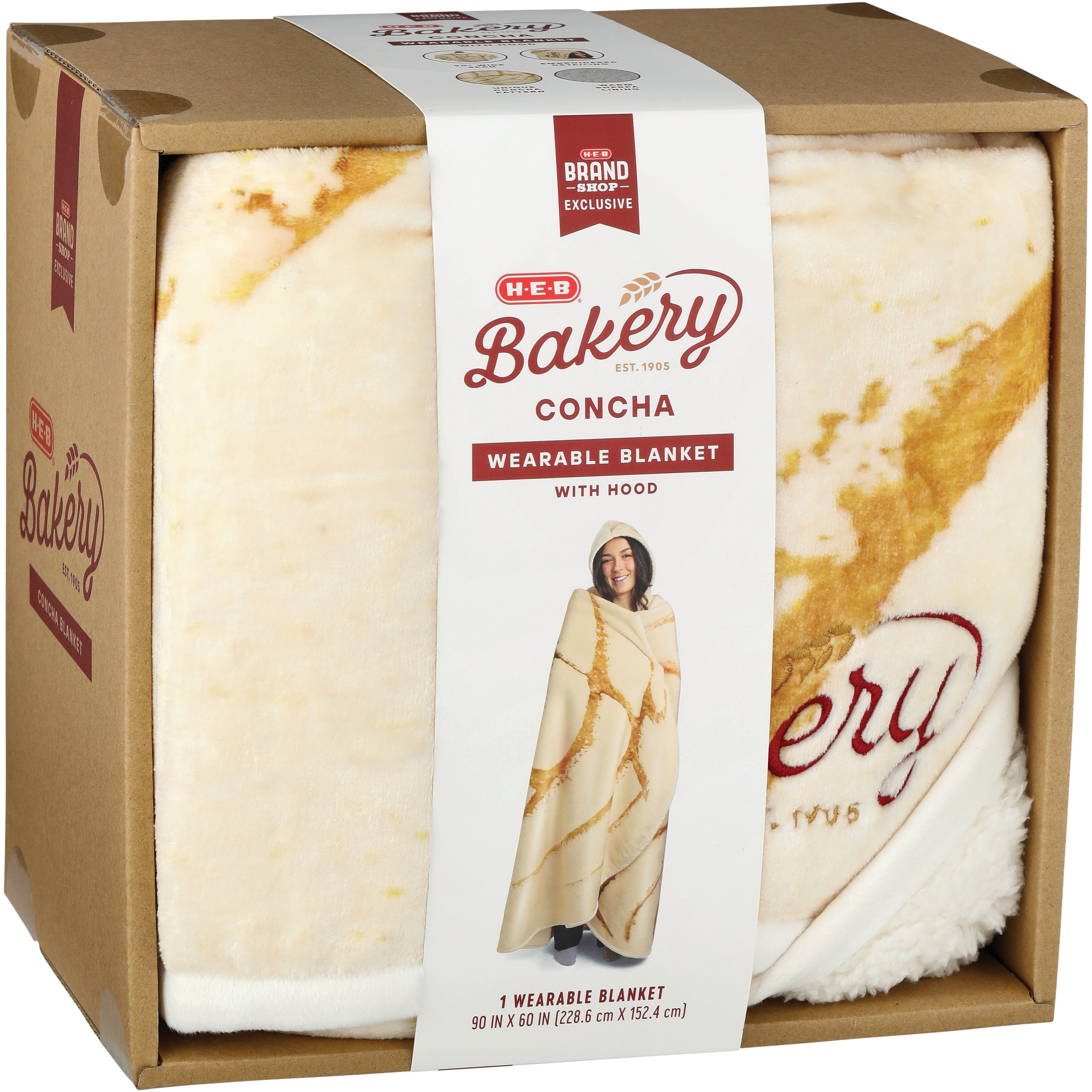 H-E-B Brand Shop H-E-B Bakery Concha Wearable Blanket with Hood - Shop ...