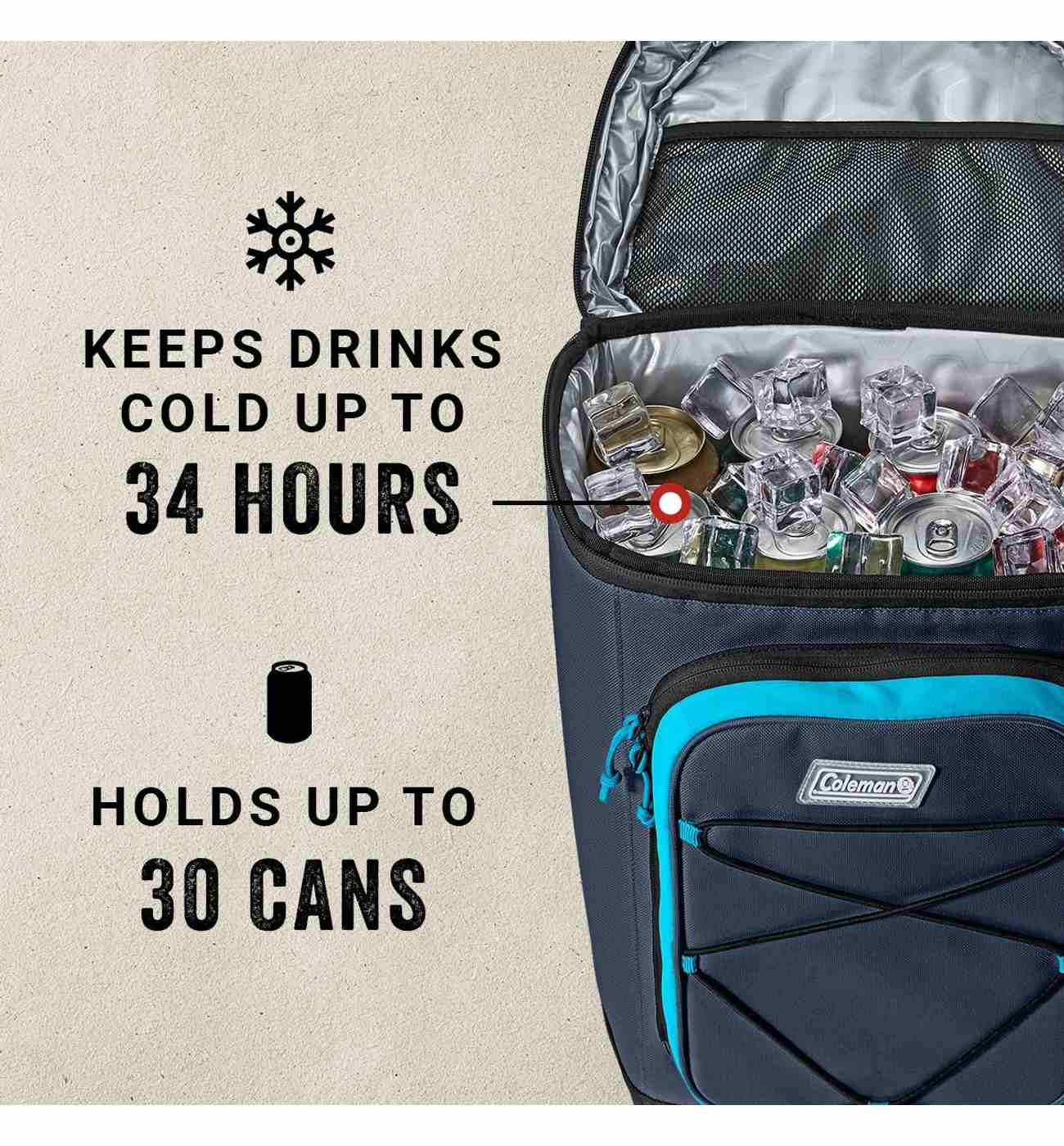 Coleman Xpand 30 Can Backpack Soft Cooler - Blue Nights - Shop Coolers ...