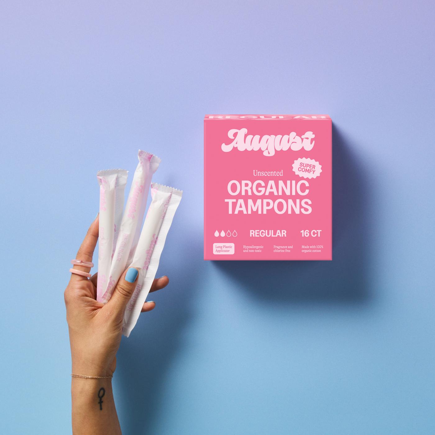 August Organic Cotton Tampons Regular - Shop Tampons at H-E-B