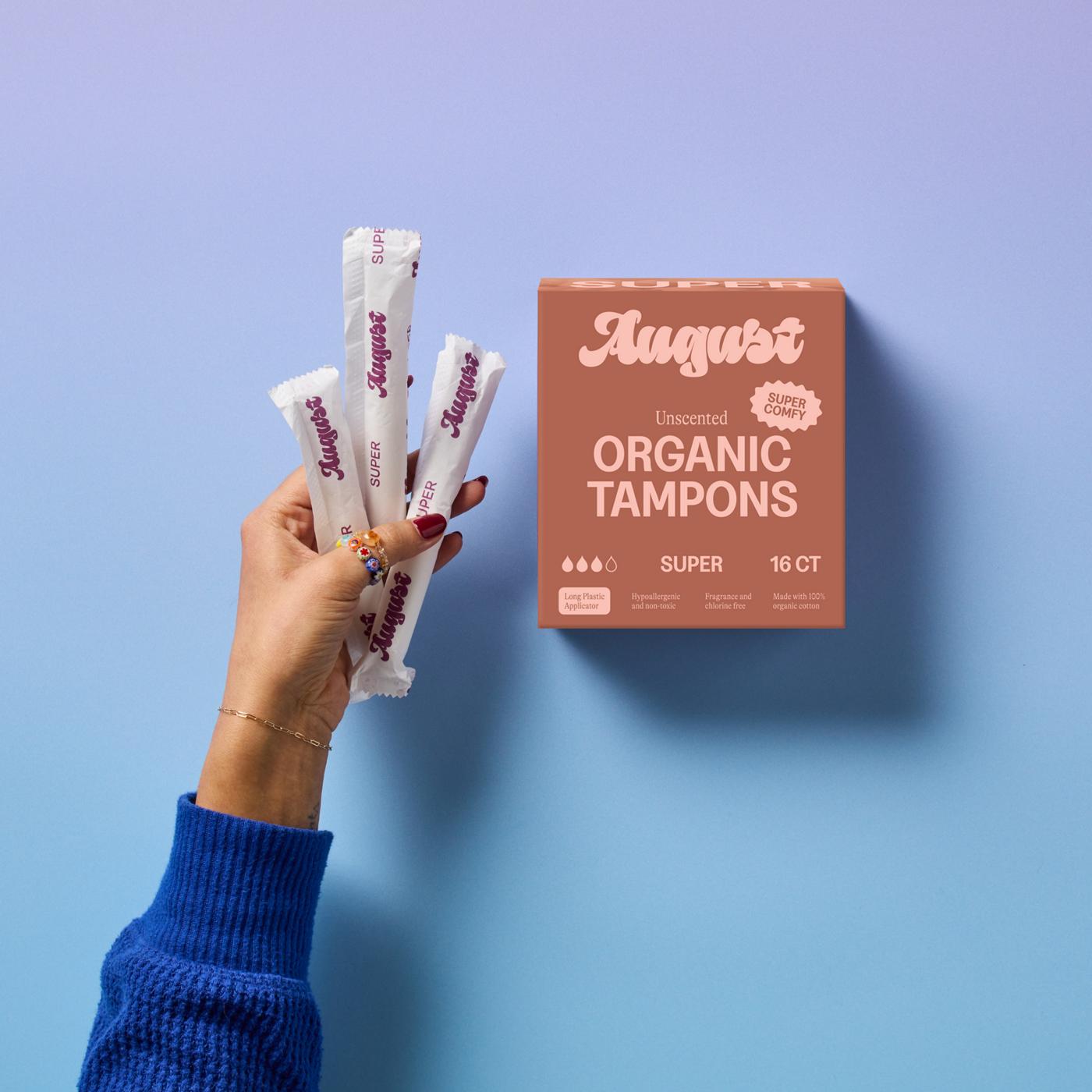 August Organic Cotton Tampons - Super - Shop Tampons at H-E-B