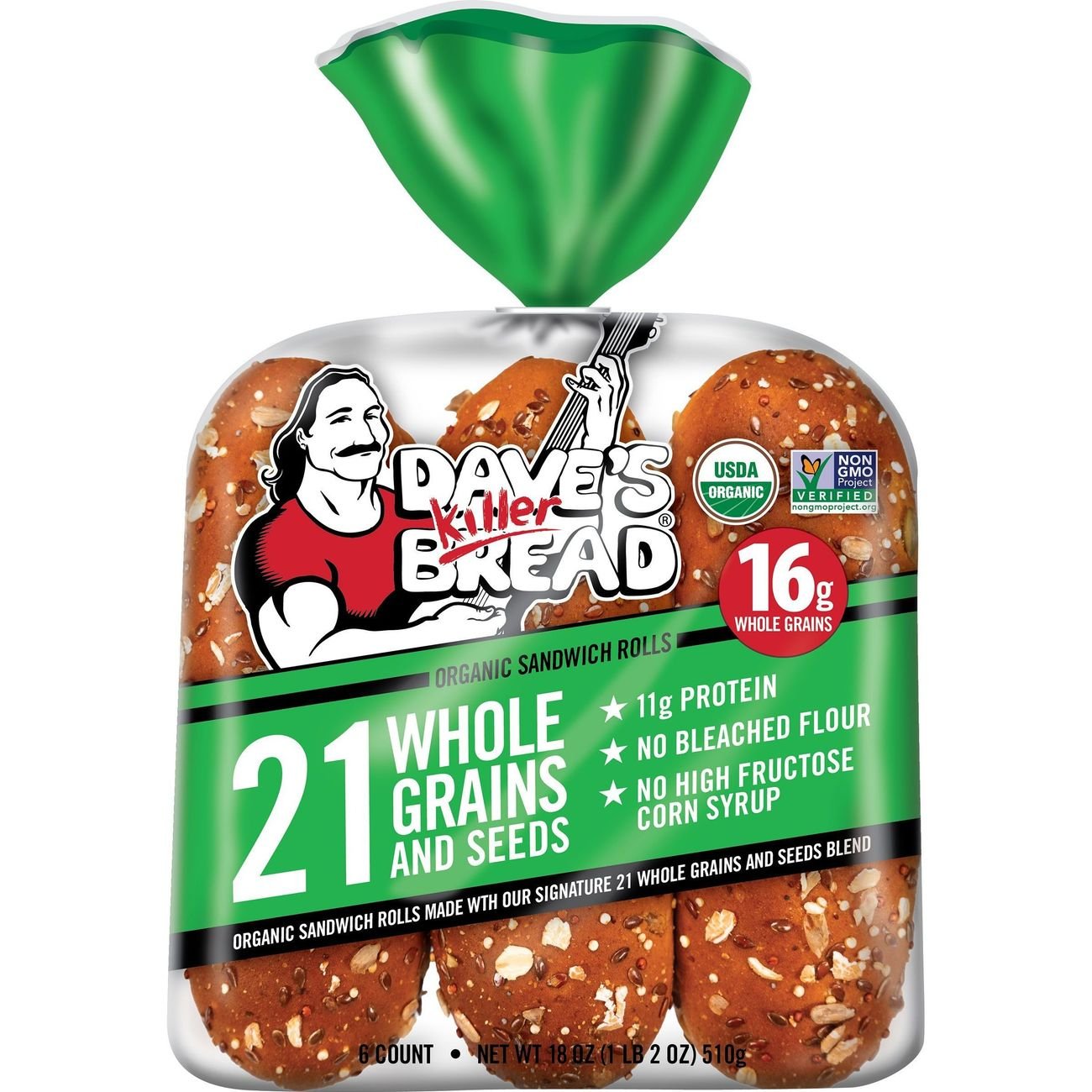 Dave's Killer Bread 11g Protein 21 Grain Organic Sandwich Rolls - Shop ...