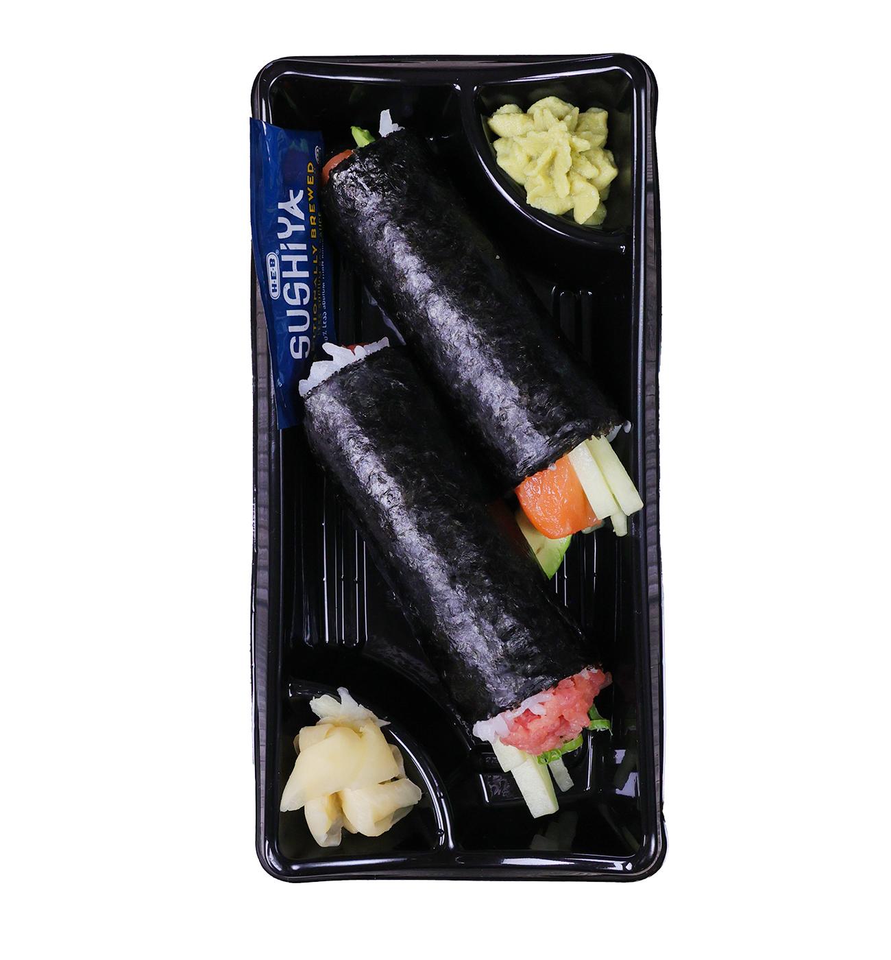 H-E-B Sushiya Salmon & Spicy Tuna Hand Rolls - Sushi Combo - Shop Sushi ...