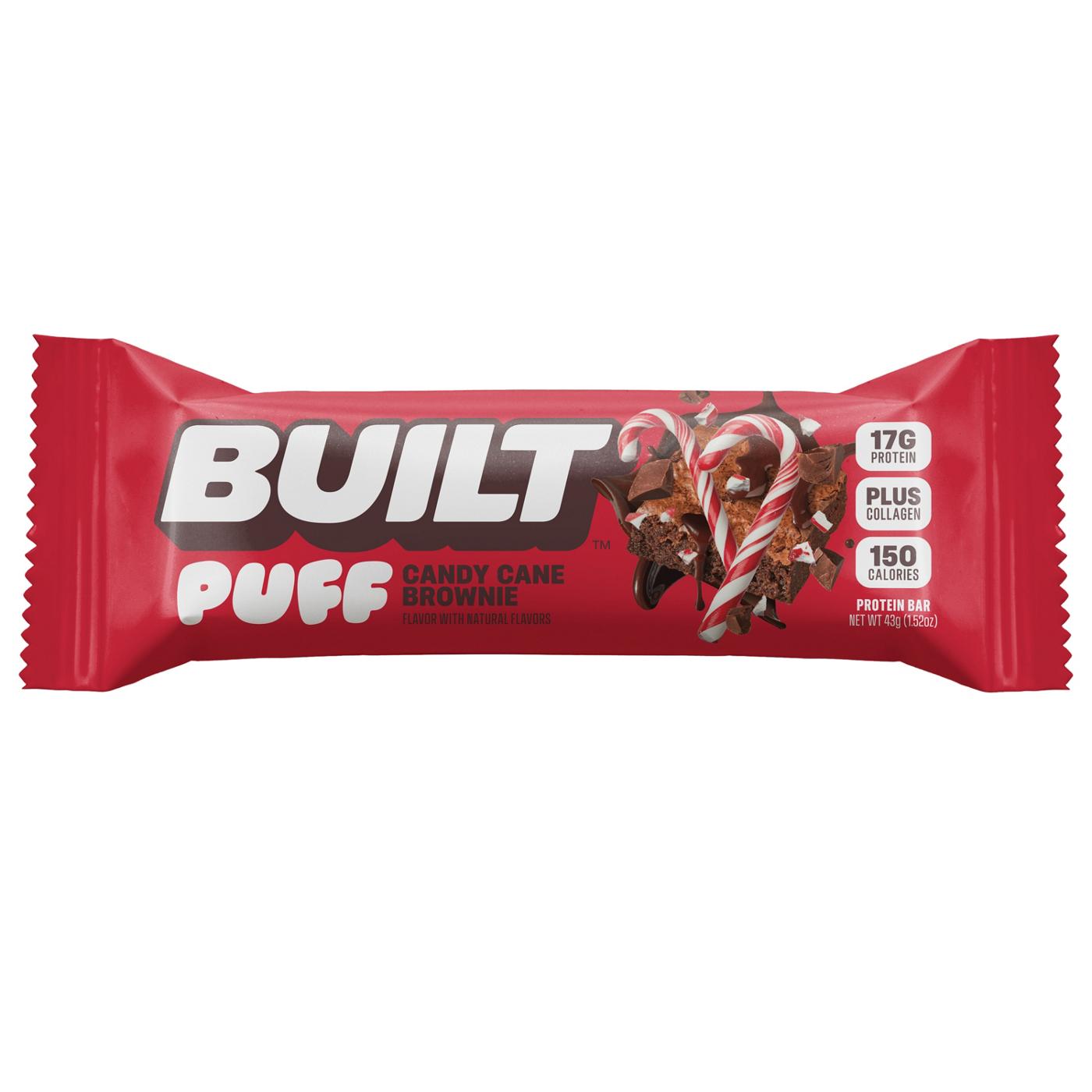 BUILT Puff 17g Protein Bar - Candy Cane Brownie - Shop Granola & snack ...