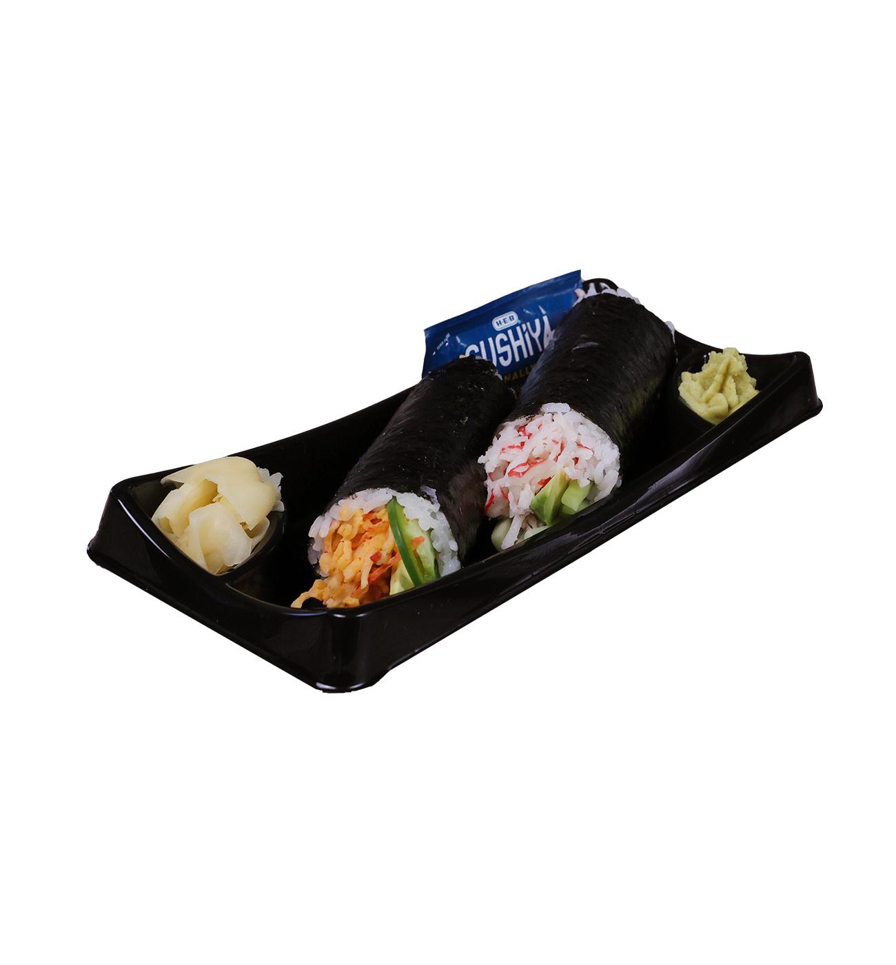 H-E-B Sushiya California & Spicy Crab Hand Rolls - Sushi Combo - Shop ...