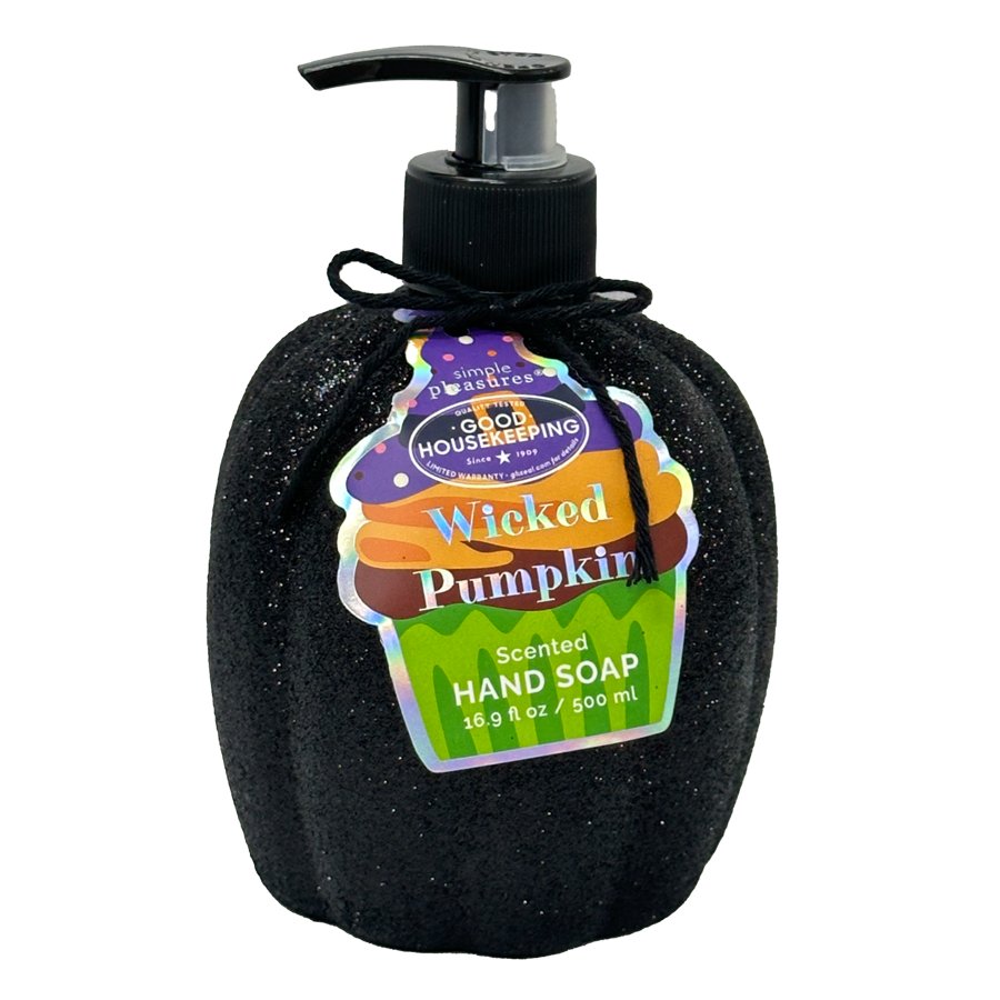 Simple Pleasures Halloween Hand Soap - Wicked Black Glitter Pumpkin ...