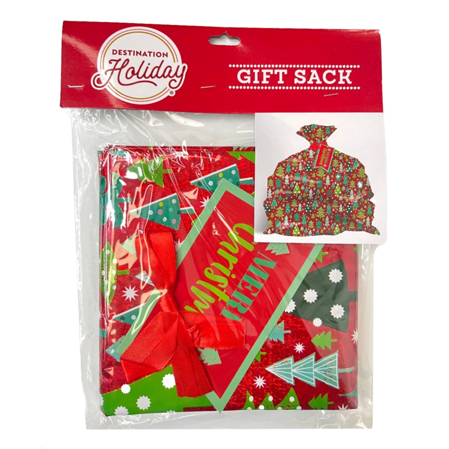 Destination Holiday Red Foil Gift Sack - Shop Gift wrap at H-E-B