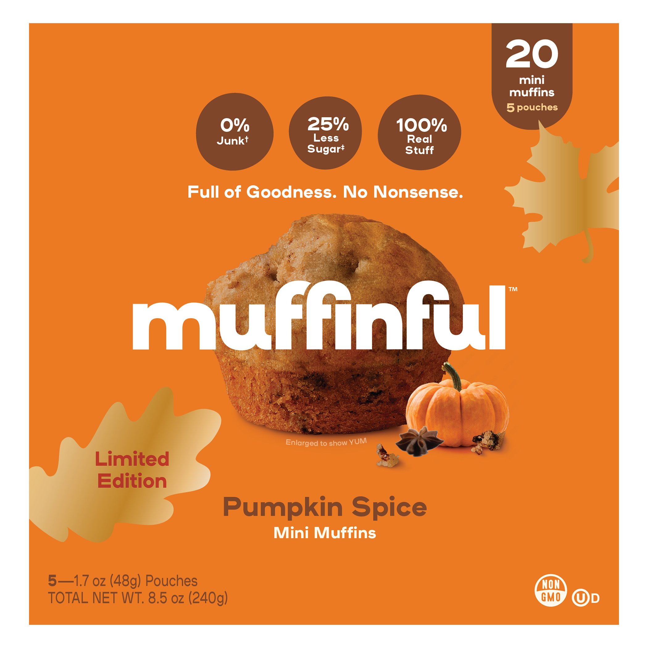 Muffinful Pumpkin Spice Mini Muffins Pouches - Shop Snack cakes at H-E-B