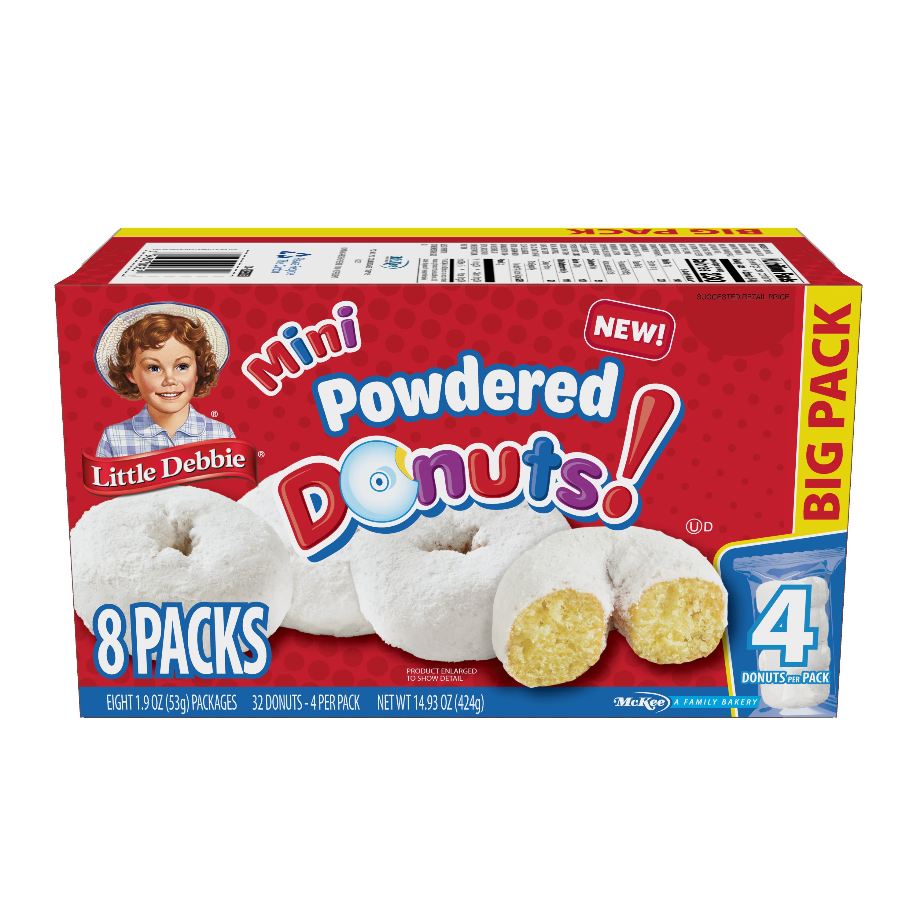 Little Debbie Powdered Mini Donuts Snack Packs - Big Pack - Shop Snack ...