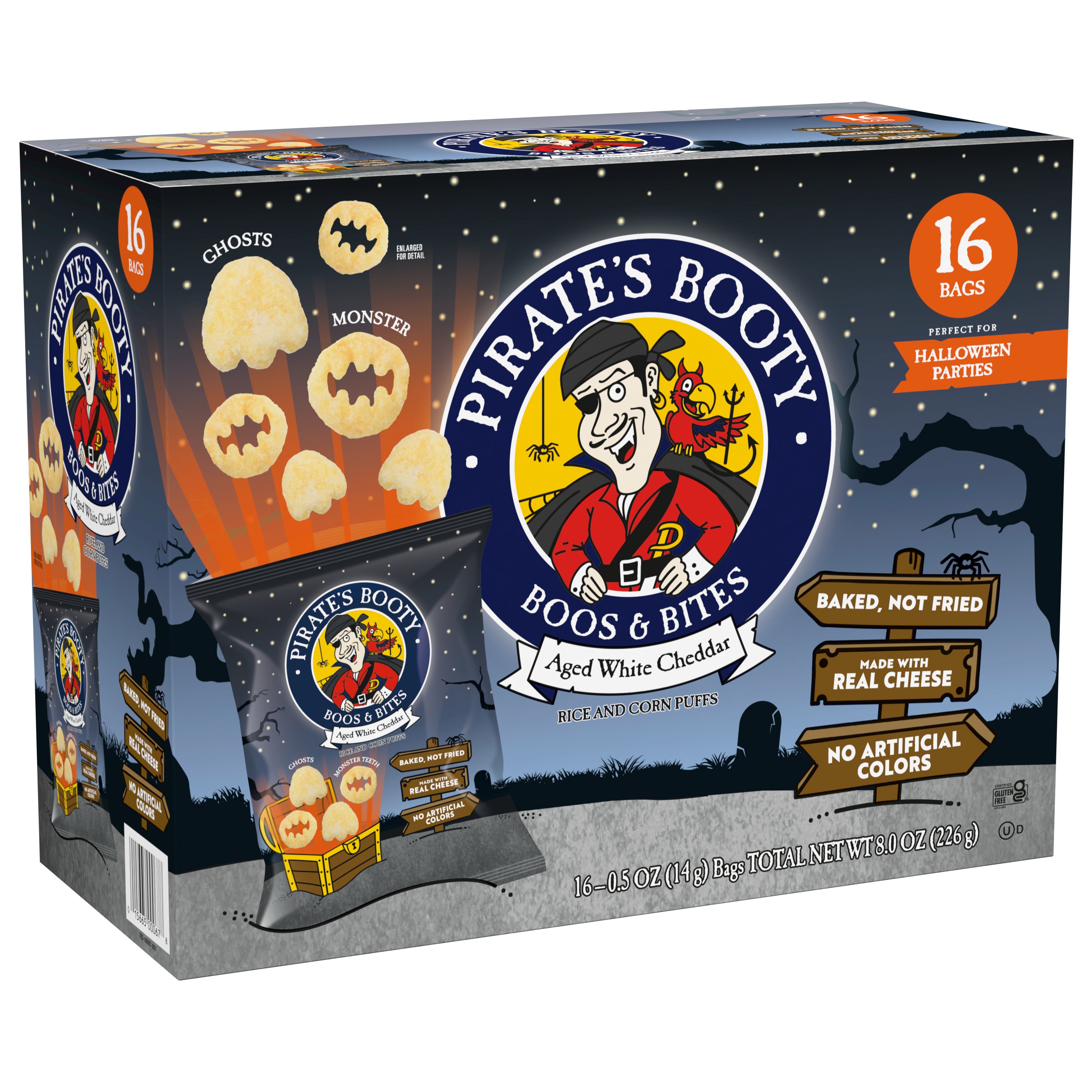 Pirate's Booty Boo's & Bites Halloween Multipack Aged White Cheddar ...