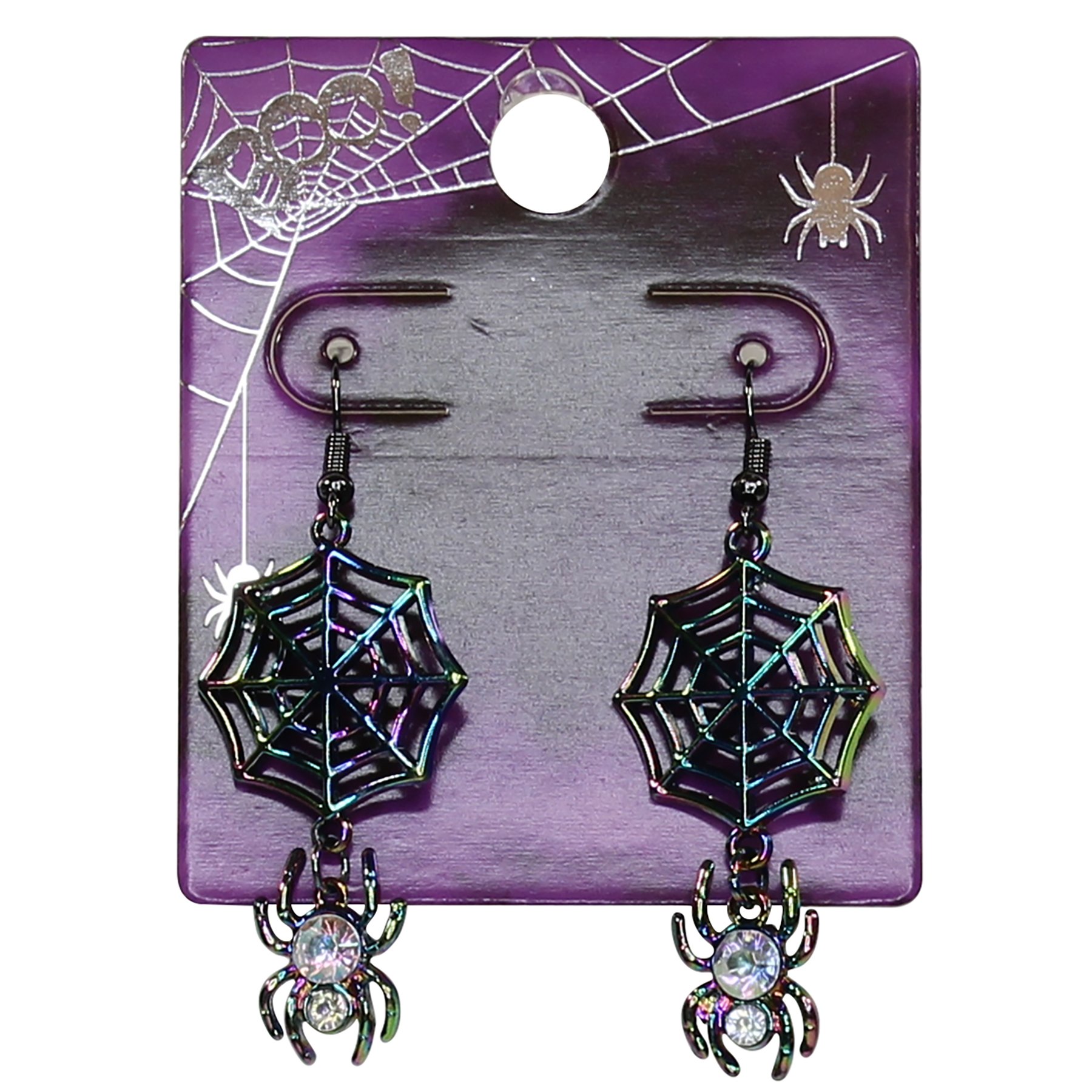 Boo Halloween Earrings - Sparkle Spider Web - Shop Jewelry at H-E-B