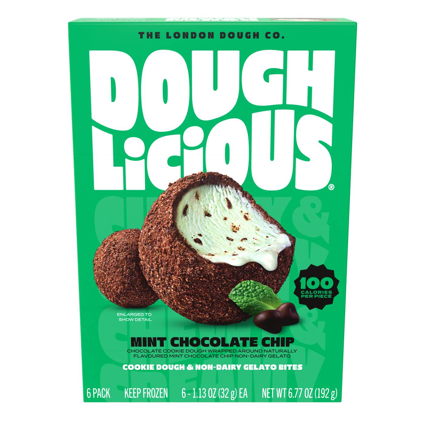 Doughlicious Mint Chocolate Chip Cookie Dough Gelato Bites - Shop Bars ...