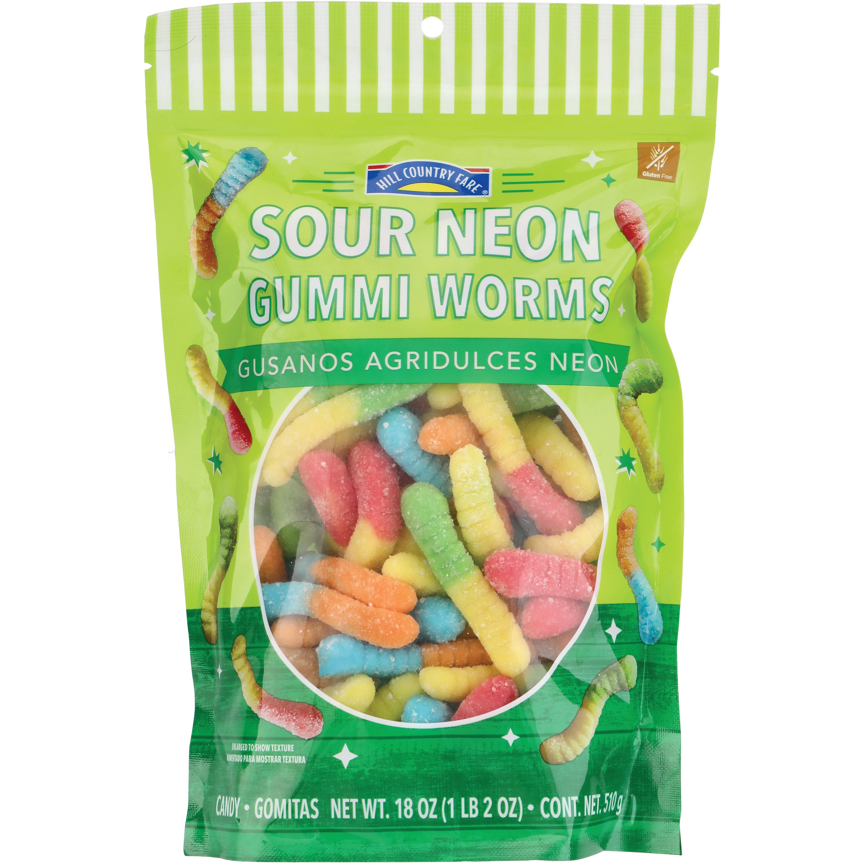 Hill Country Fare Sour Neon Gummi Worms - Shop Candy at H-E-B