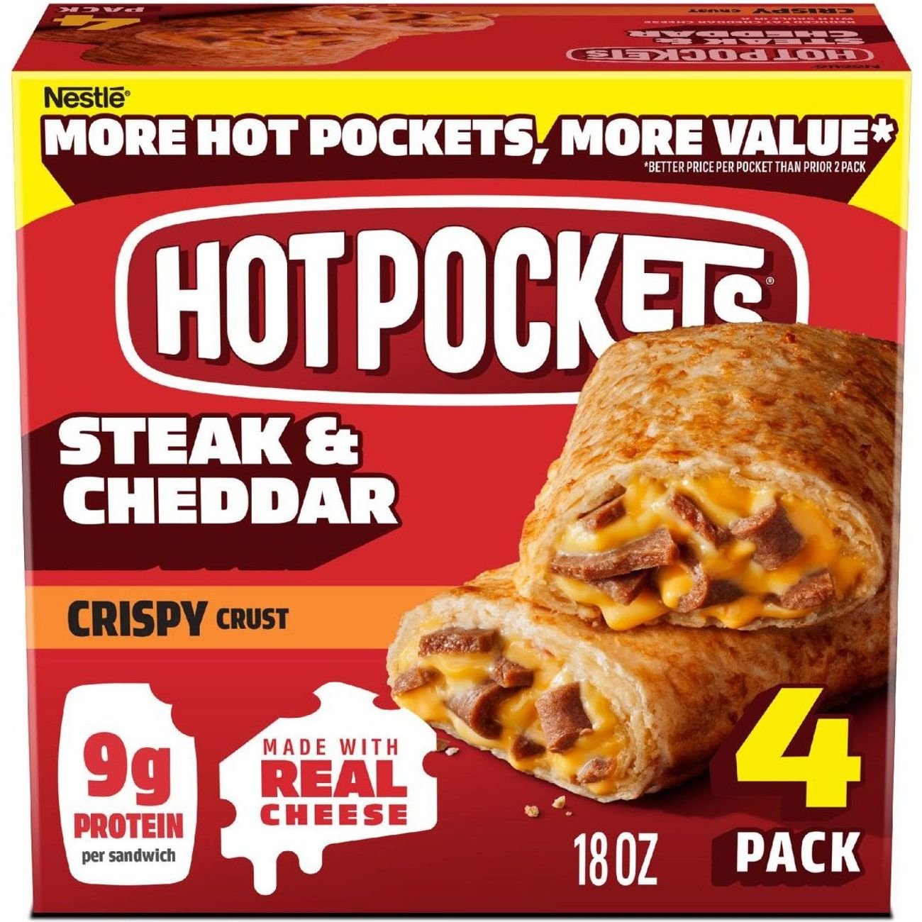 Hot Pockets Steak & Cheddar Frozen Sandwiches - Crispy Crust - Shop ...