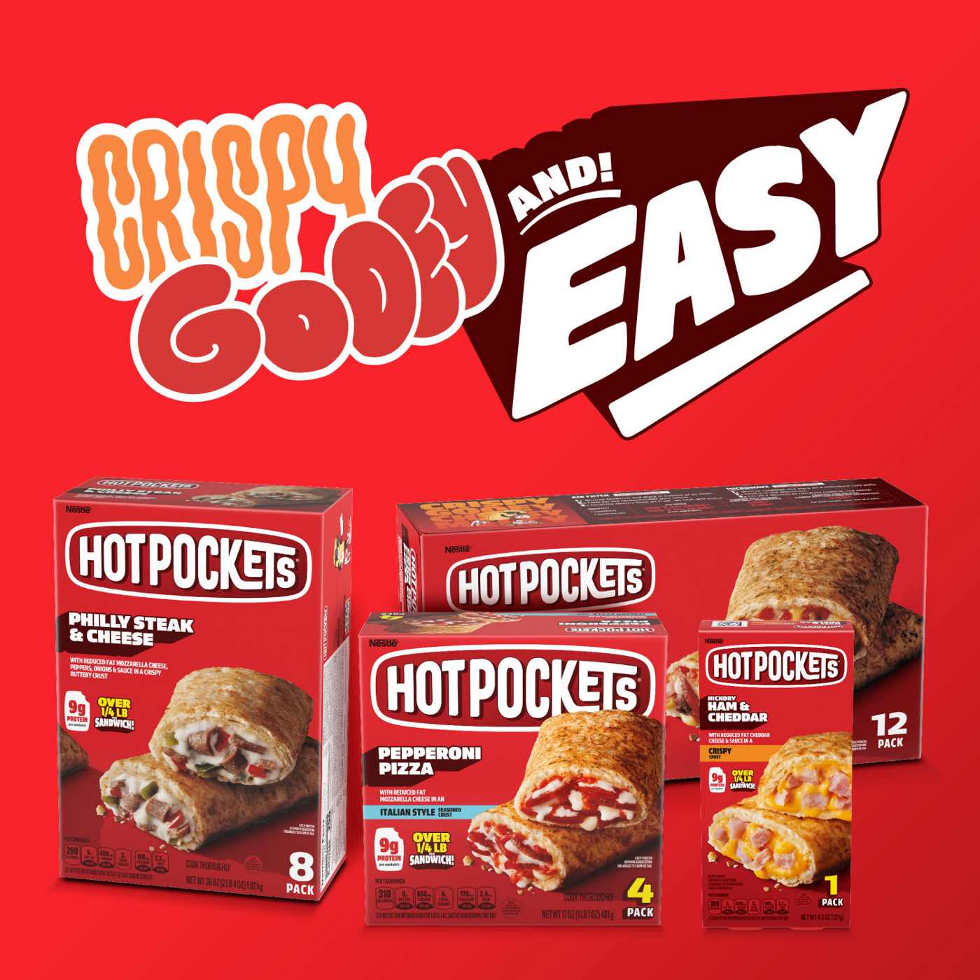 Hot Pockets Hickory Ham & Cheddar Frozen Sandwich - Crispy Crust - Shop ...