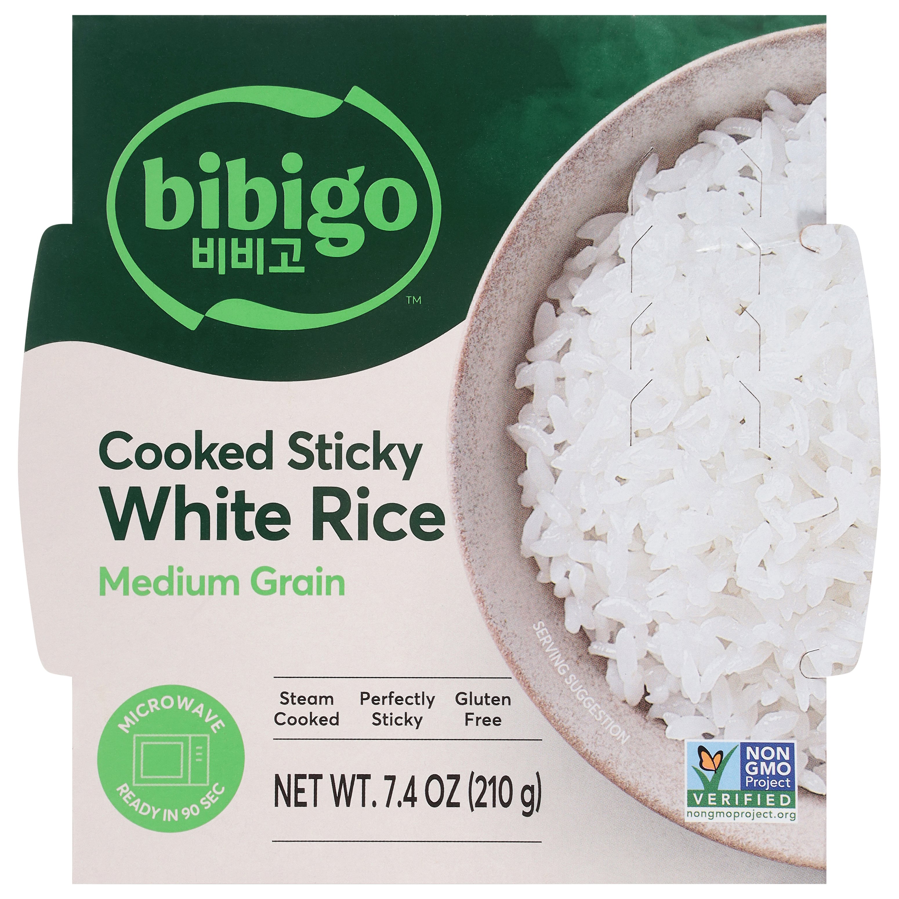 bibigo Cooked Sticky Medium Grain White Rice Bowl - Shop Rice & grains ...