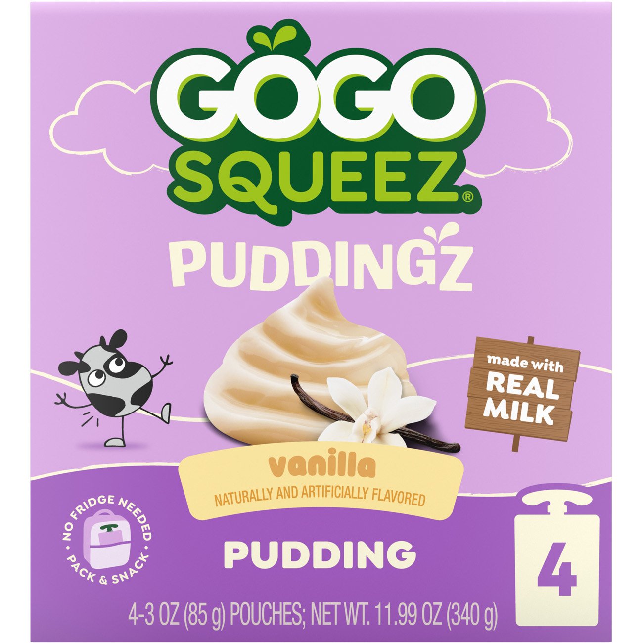 GoGo squeeZ Puddingz On-the-Go Vanilla Pudding Snack Pouches - Shop ...