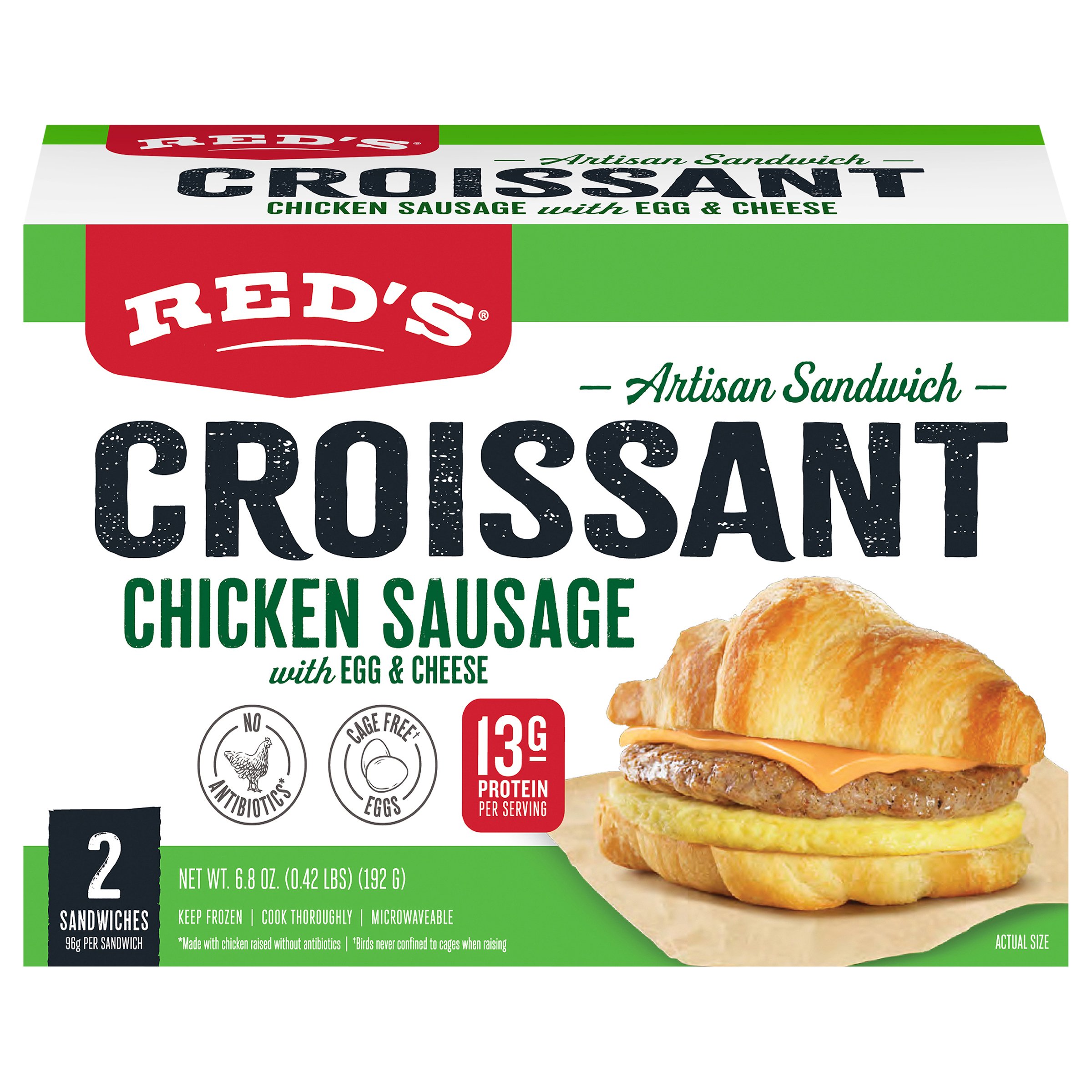 Reds Croissant Chicken Sausage Sandwich With Egg & Cheese - Shop ...