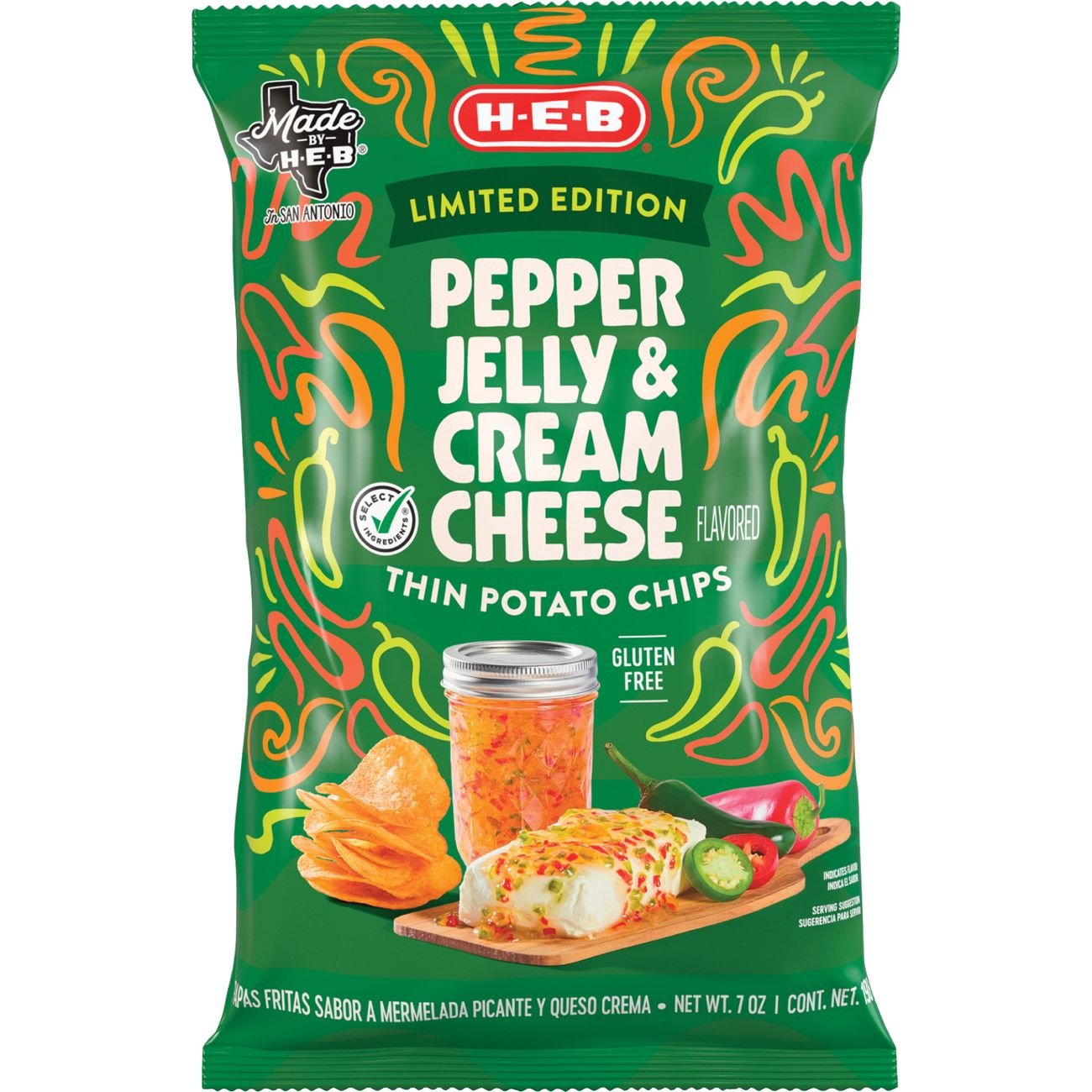 H-E-B Thin Potato Chips - Pepper Jelly & Cream Cheese - Shop Chips at H-E-B