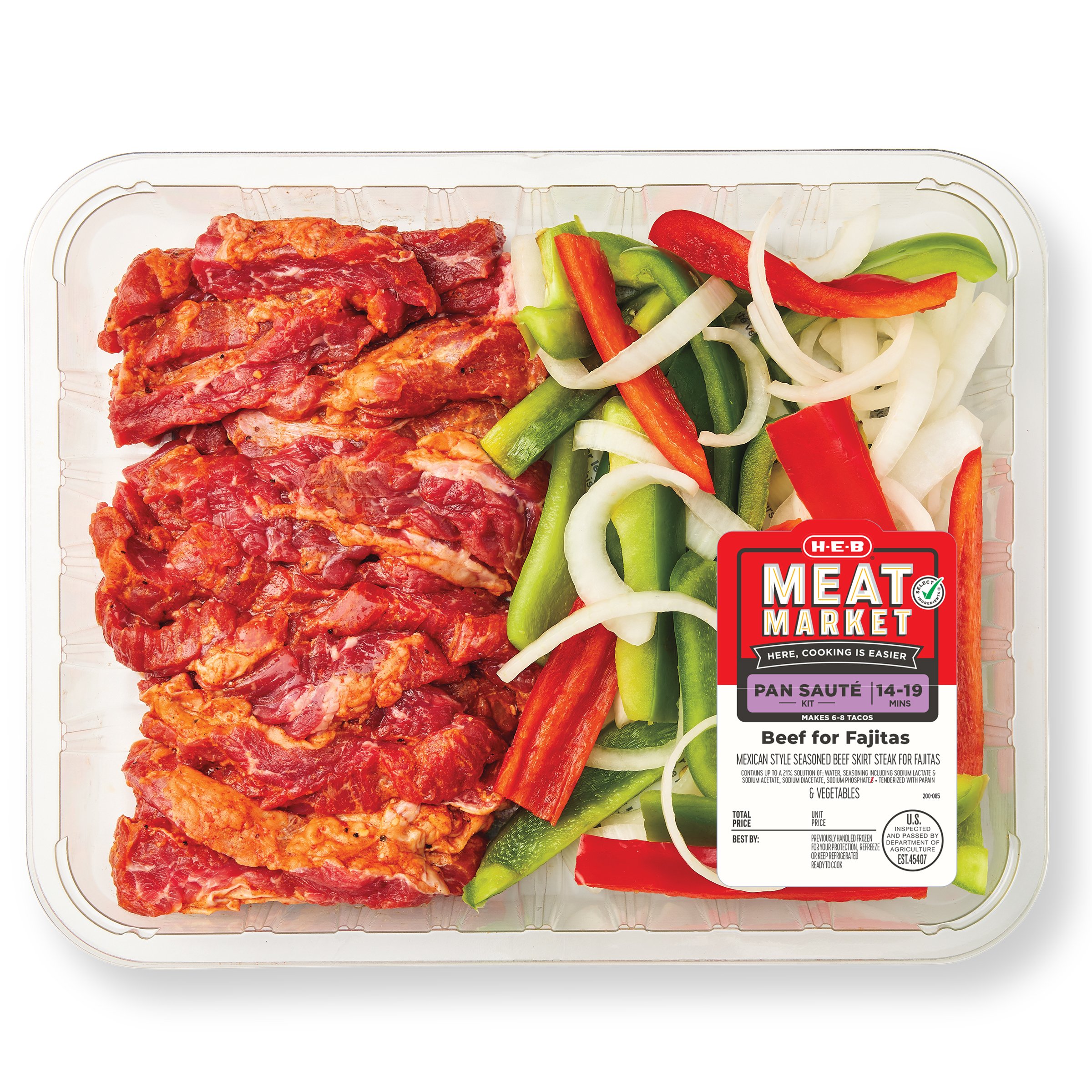 H-E-B Meat Market Beef Fajita Kit - Pan Sauté - Shop Entrees & sides at ...