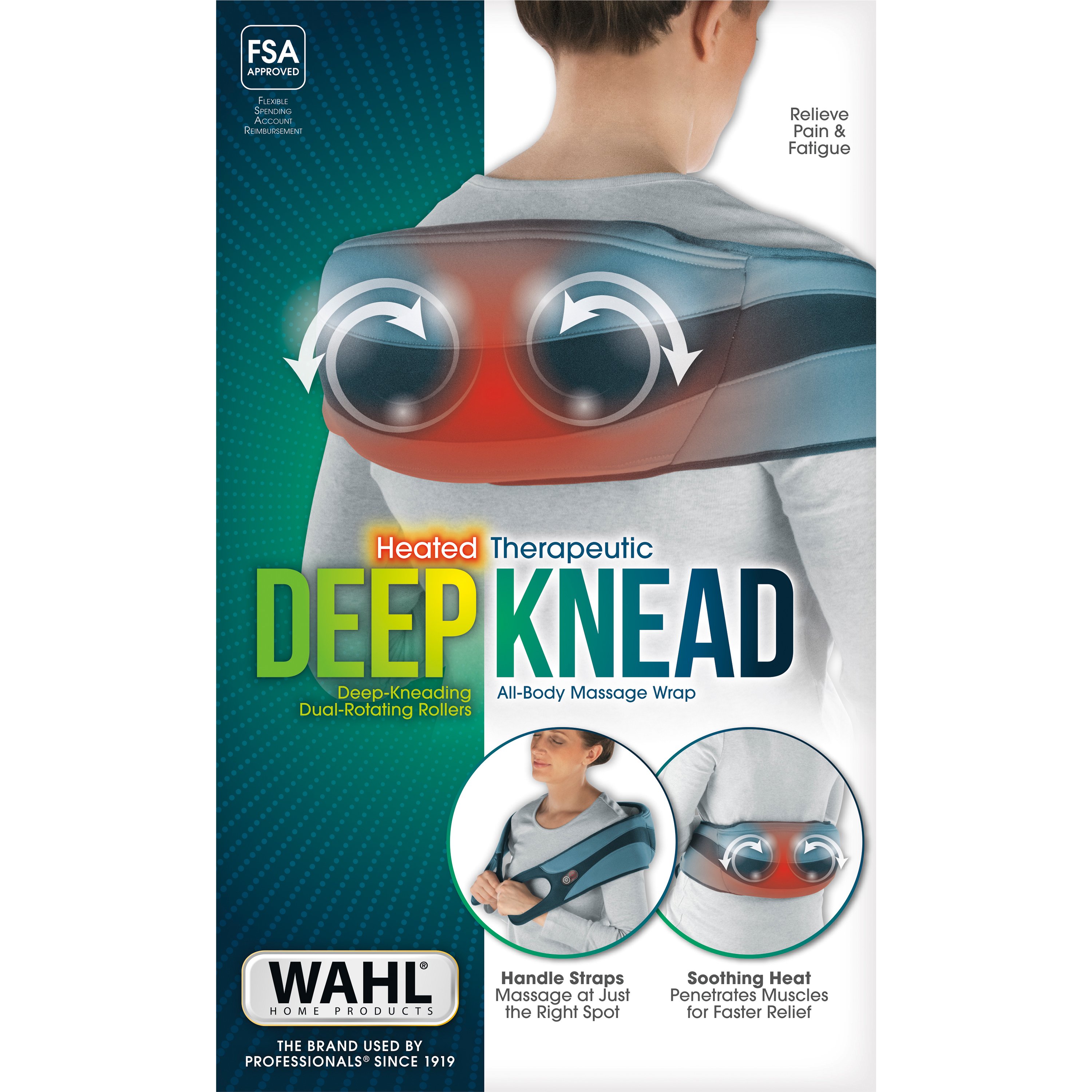 Wahl Muscle Pain Relief Heated Deep Kneading Back & All-Body Massage ...