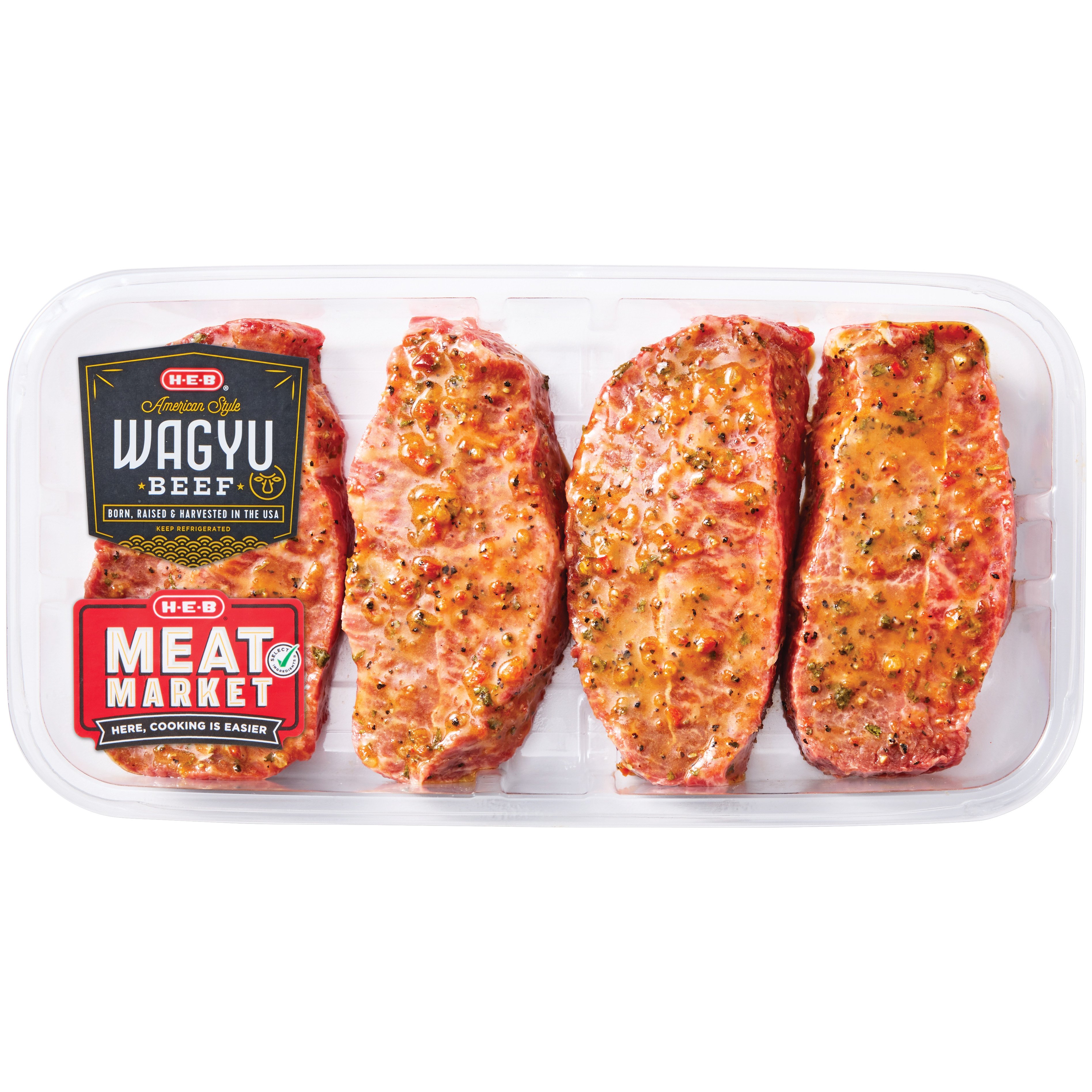 H-E-B Meat Market Wagyu Beef Top Blade Steak - Southwest Marinade ...
