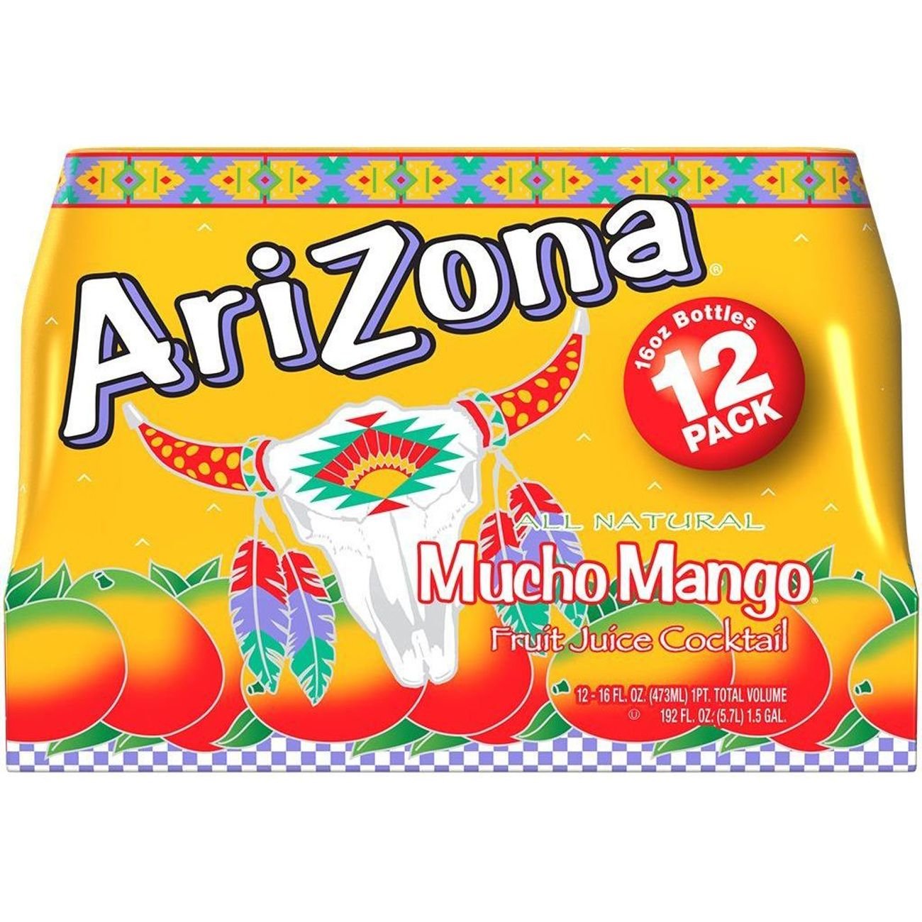 AriZona Mucho Mango Fruit Juice Cocktail 12 pk Bottles - Shop Tea at H-E-B