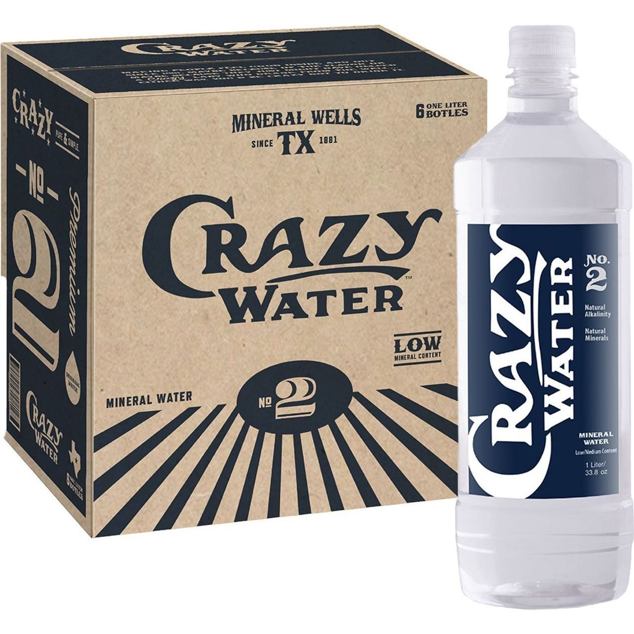 Crazy Water Mineral Water - No 2, 6 pk Bottles - Shop Water at H-E-B